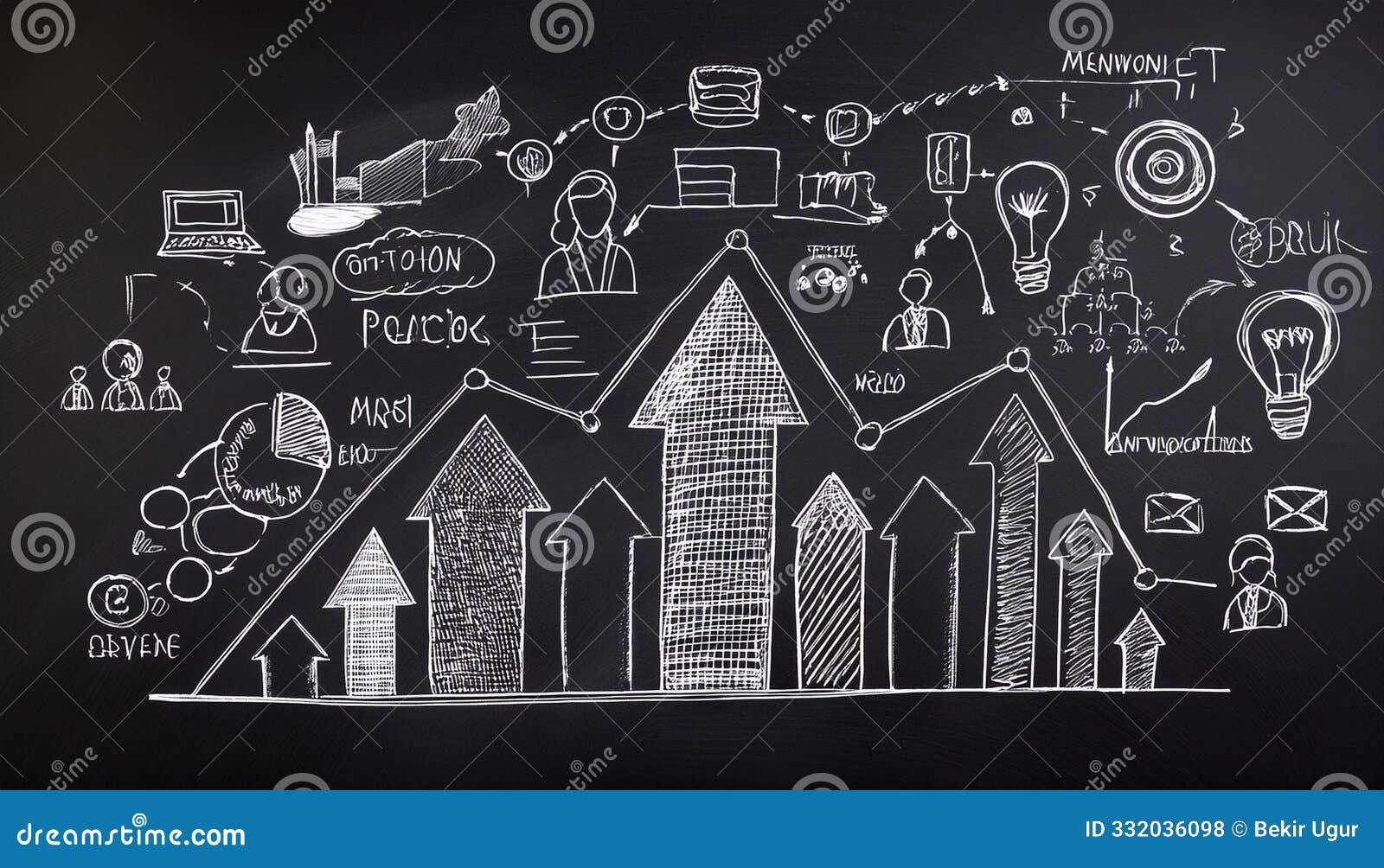 Teamwork Concept Chart with Business Elements Hand Drawn on Blackboard ... Teamwork Concept Chart with Business Elements Hand Drawn on Blackboard ...
