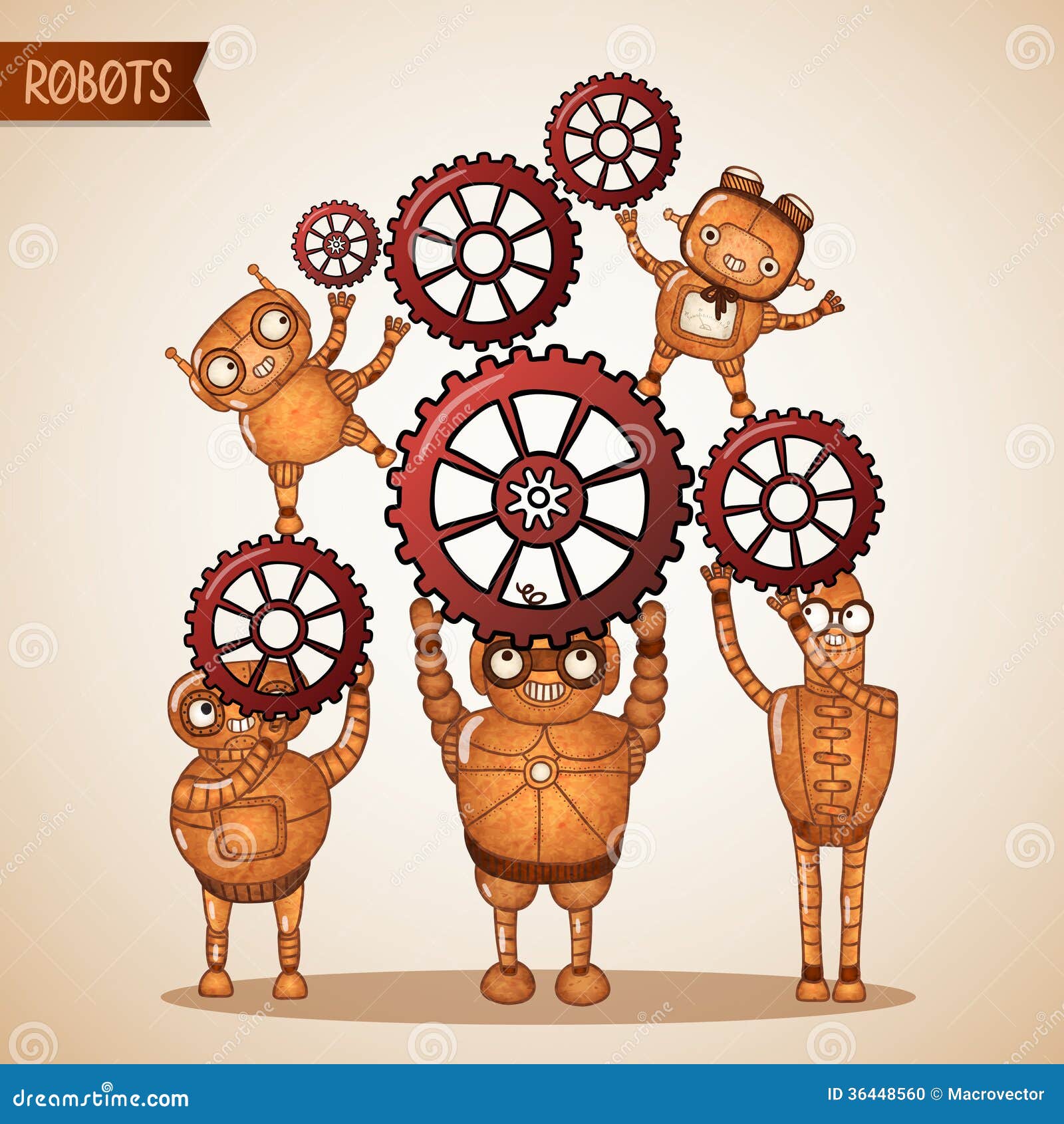 Teamwork Concept with Cogs and Gears Stock Vector - Illustration of ...