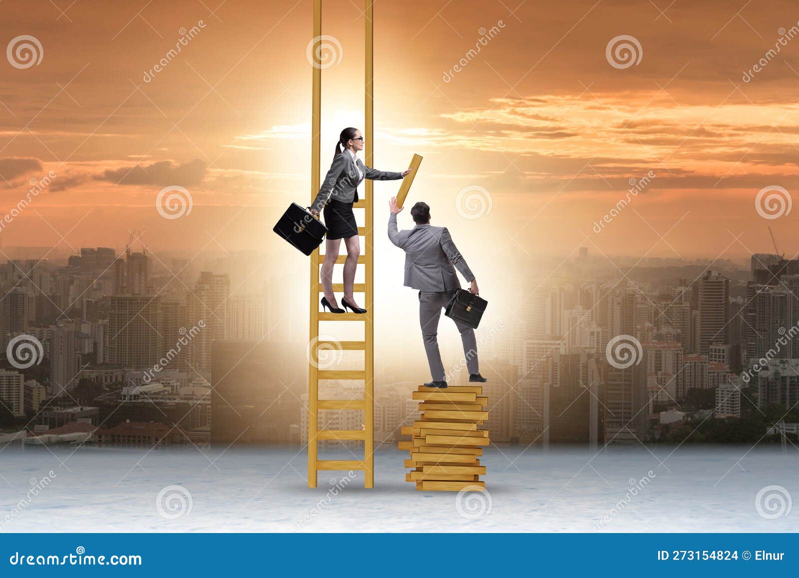 Teamwork Concept with Colleagues Helping Each Other Stock Photo - Image ...