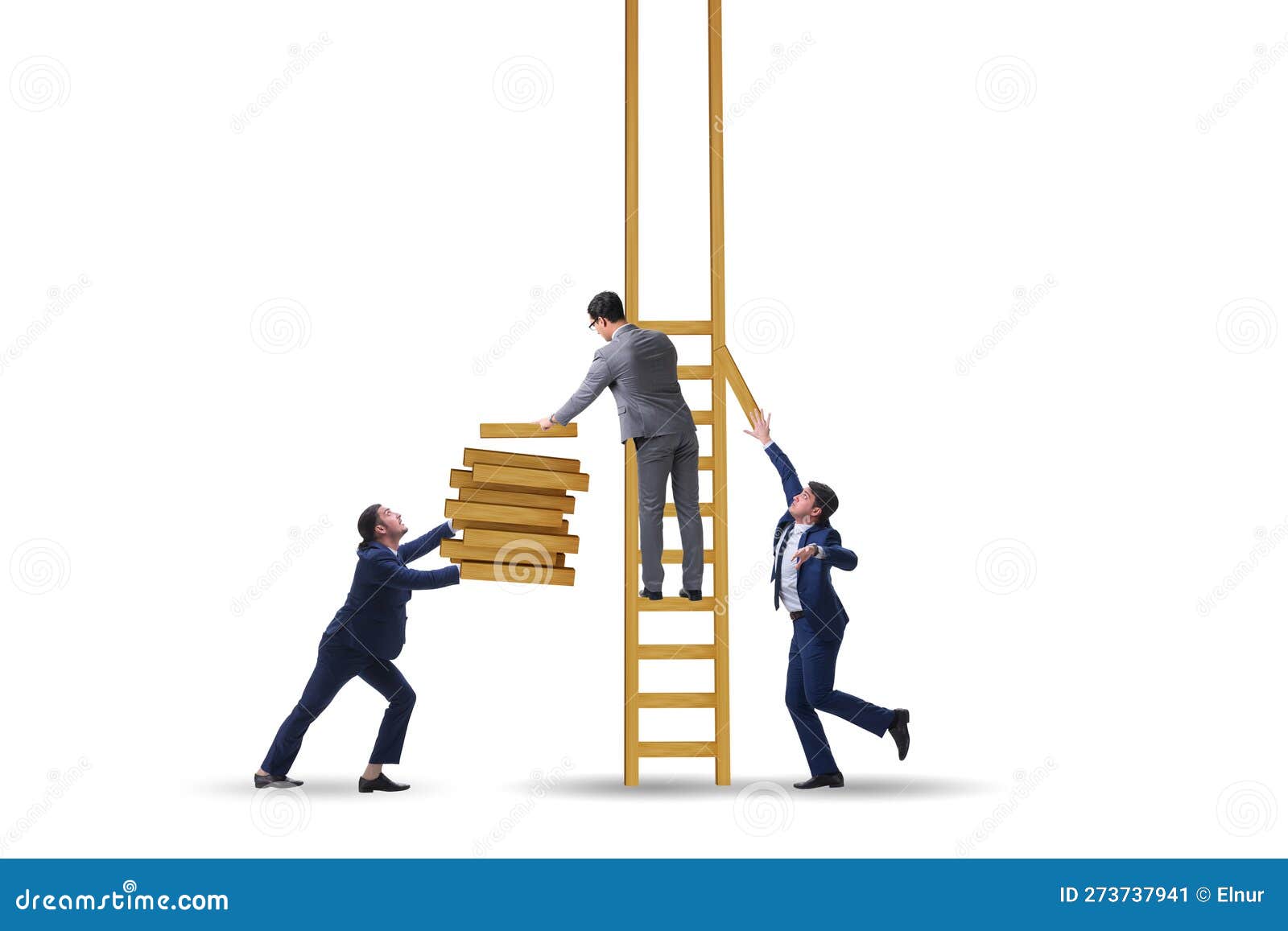 Teamwork Concept with Colleagues Helping Each Other Stock Illustration ...