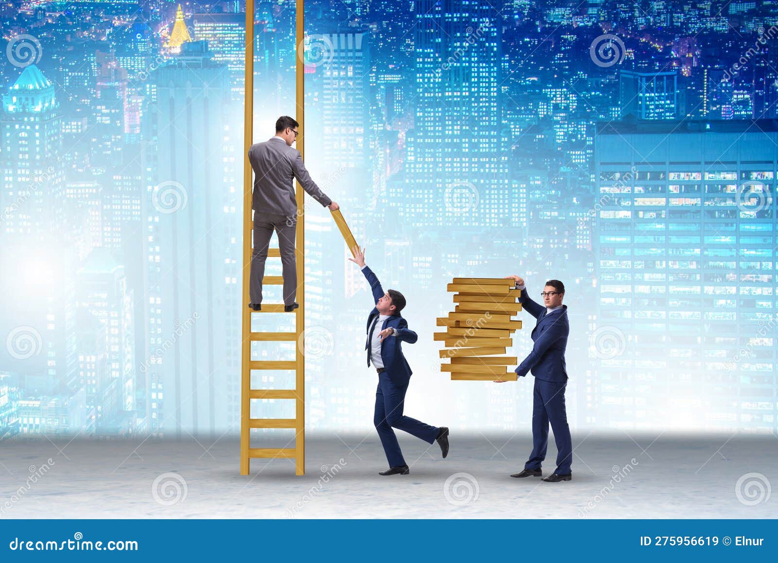 Teamwork Concept with Colleagues Helping Each Other Stock Image - Image ...