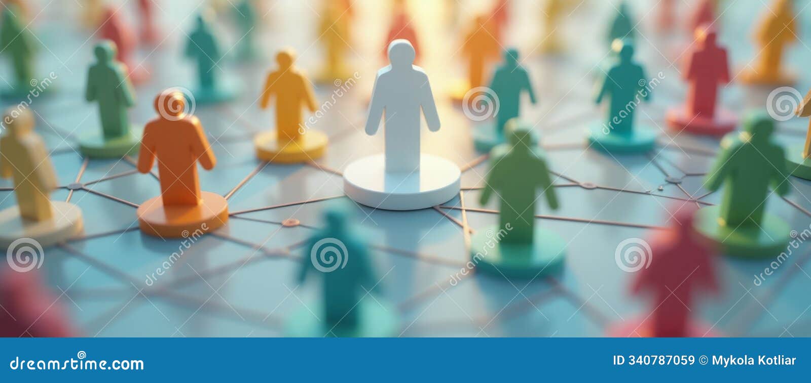 Teamwork Concept with Connected Figures on Map Stock Image - Image of ...