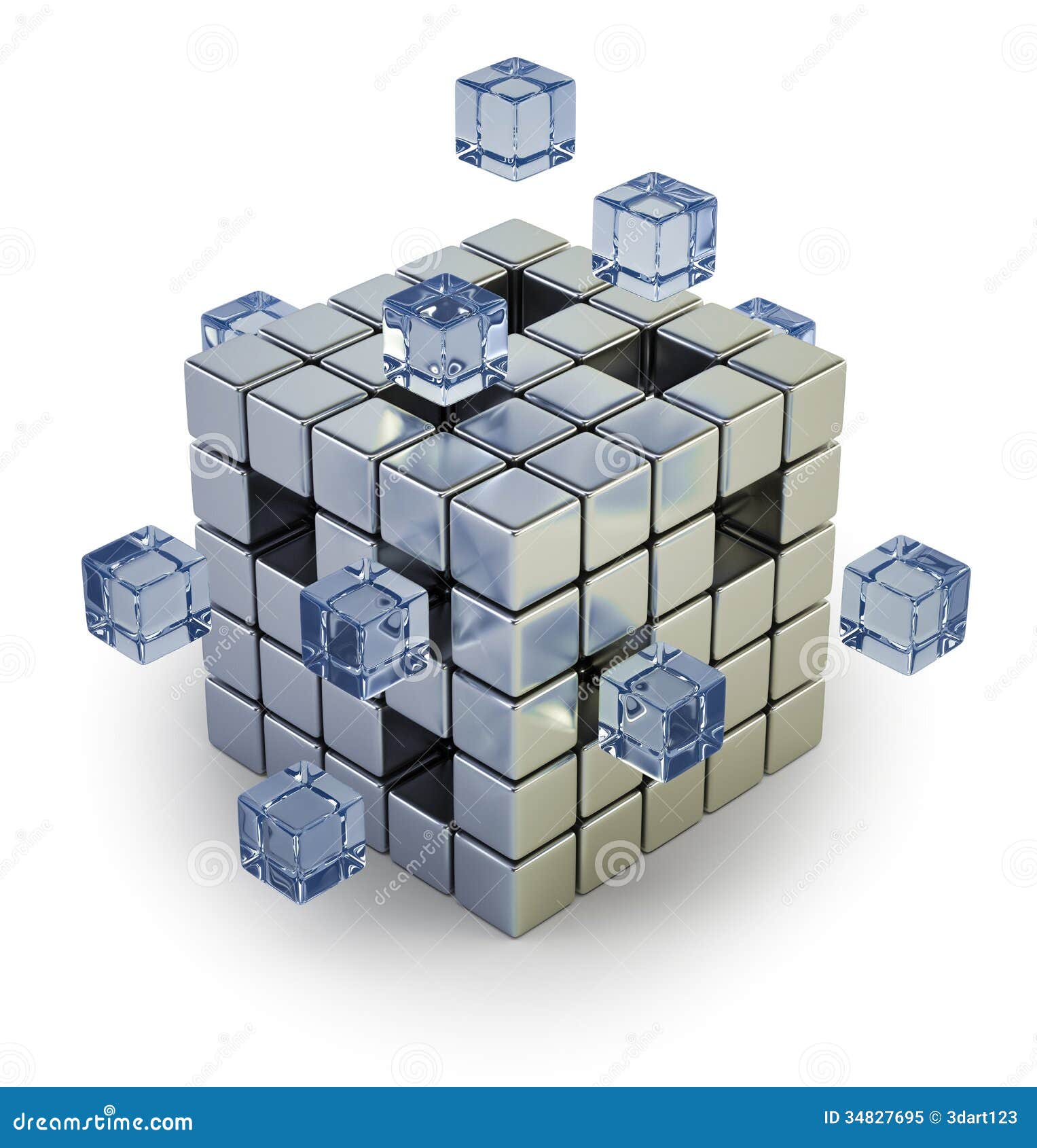 Teamwork concept stock illustration. Illustration of cube - 34827695