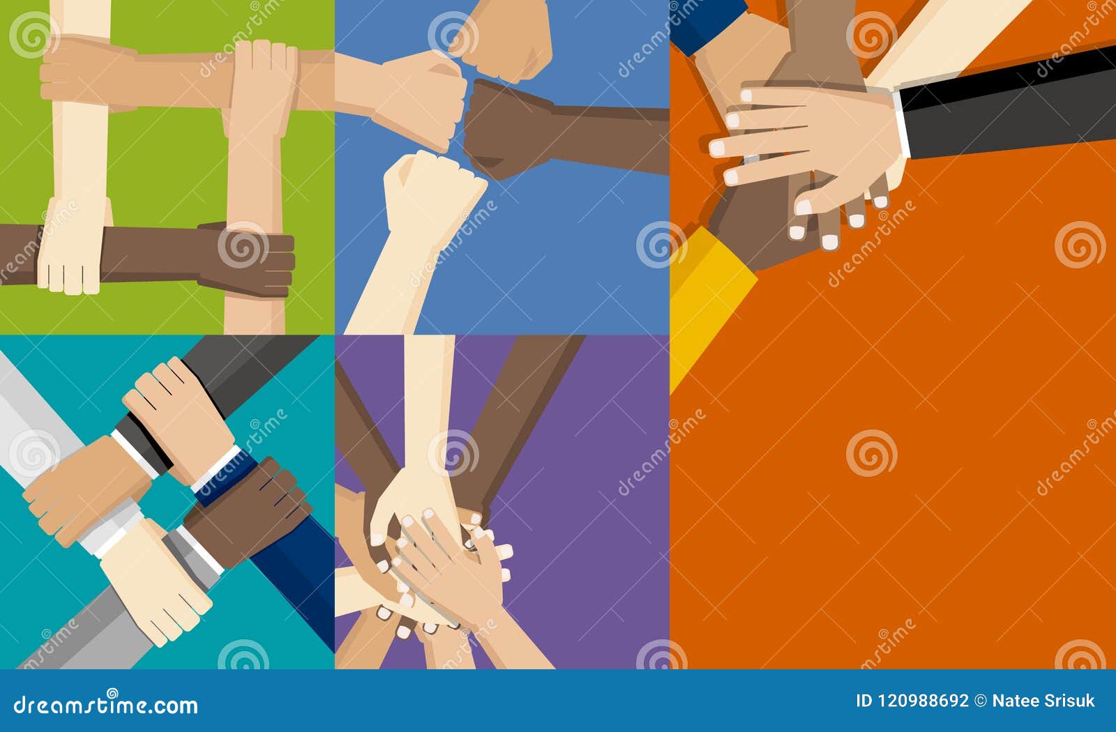 Teamwork Hands Heart Shape Logo Vector Illustration | CartoonDealer.com ...