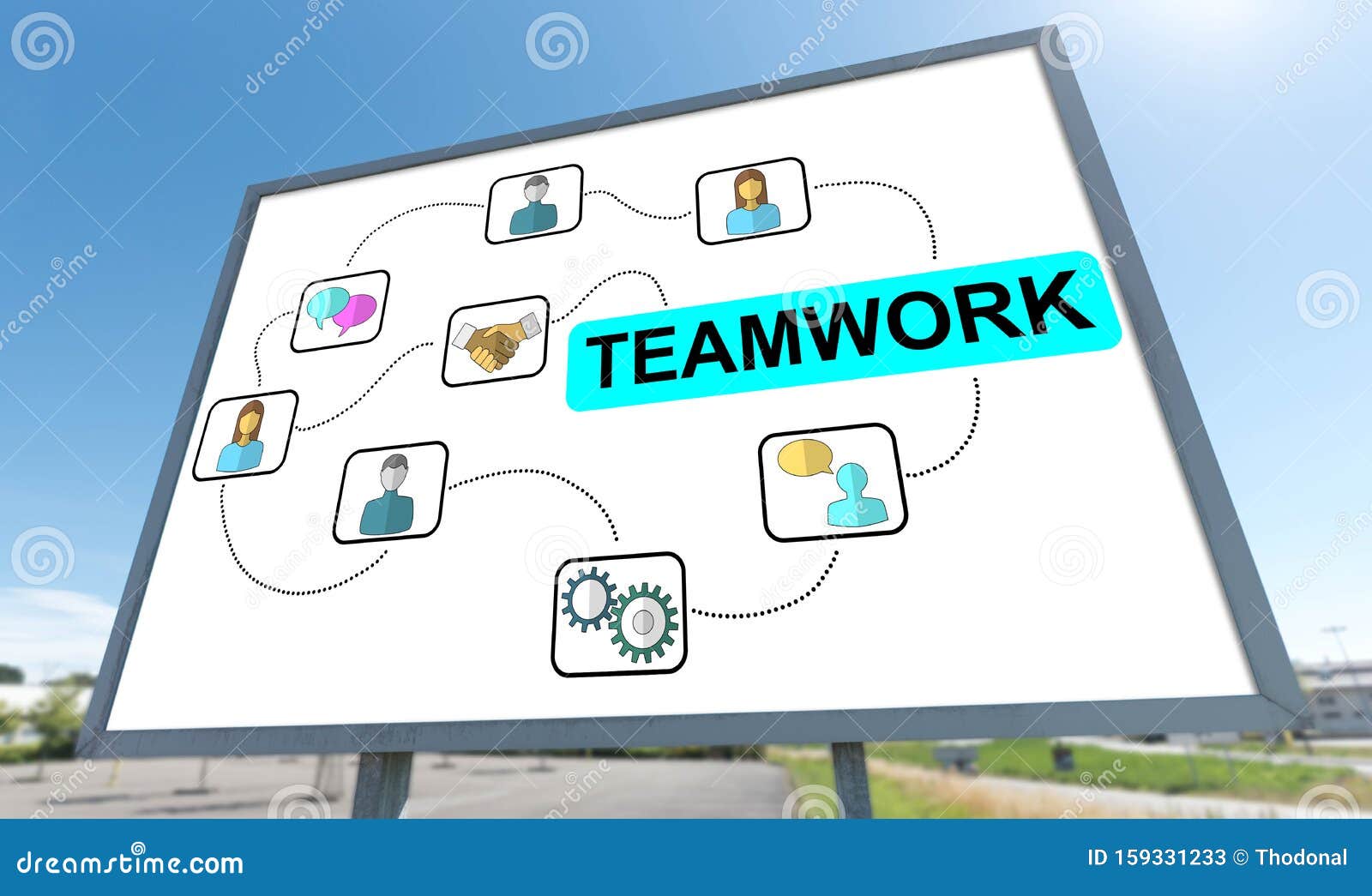 Teamwork Concept on a Billboard Stock Image - Image of teamwork ...