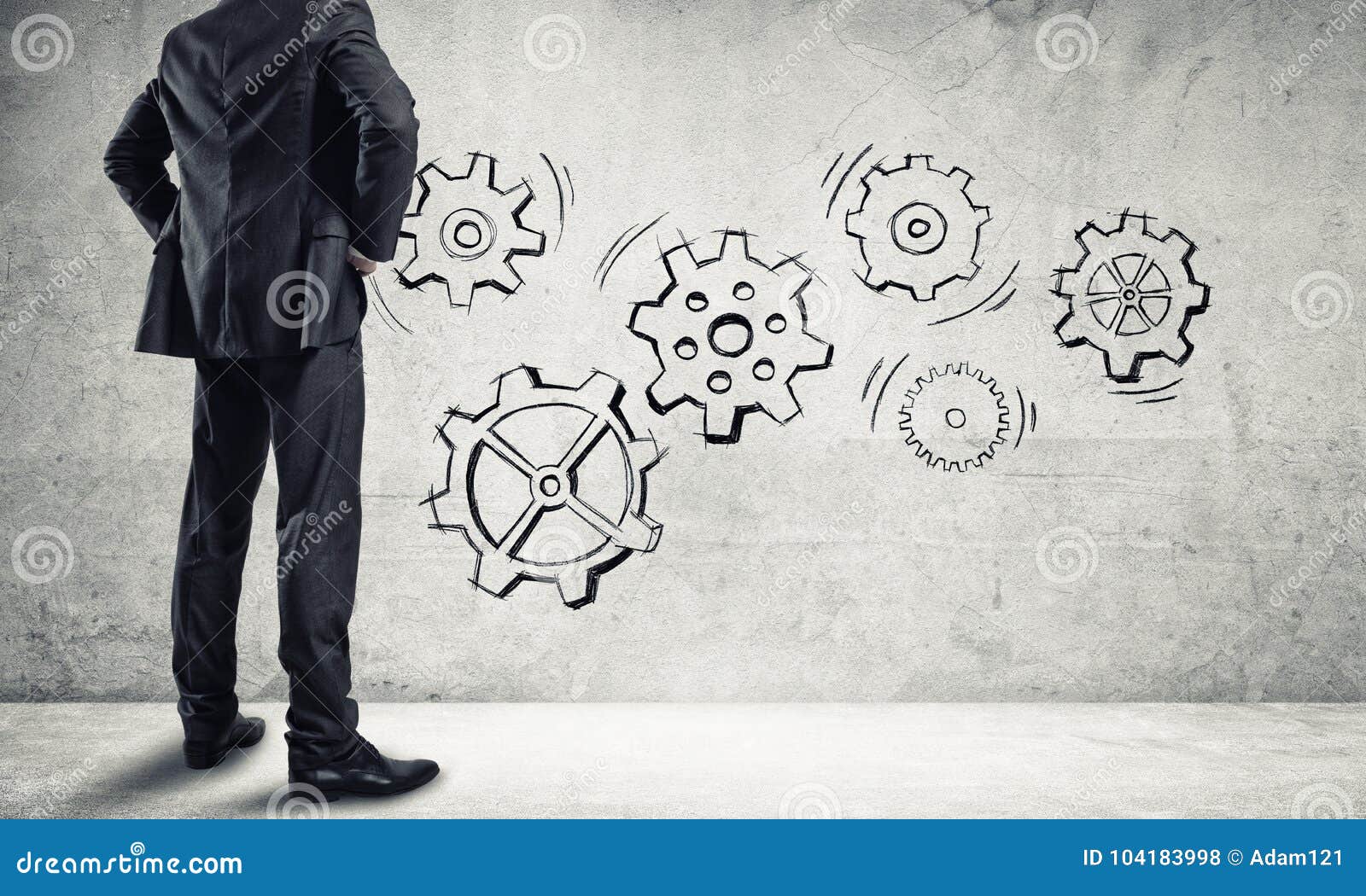 Teamwork Concept Drawn on Wall Stock Photo - Image of people, draw ...