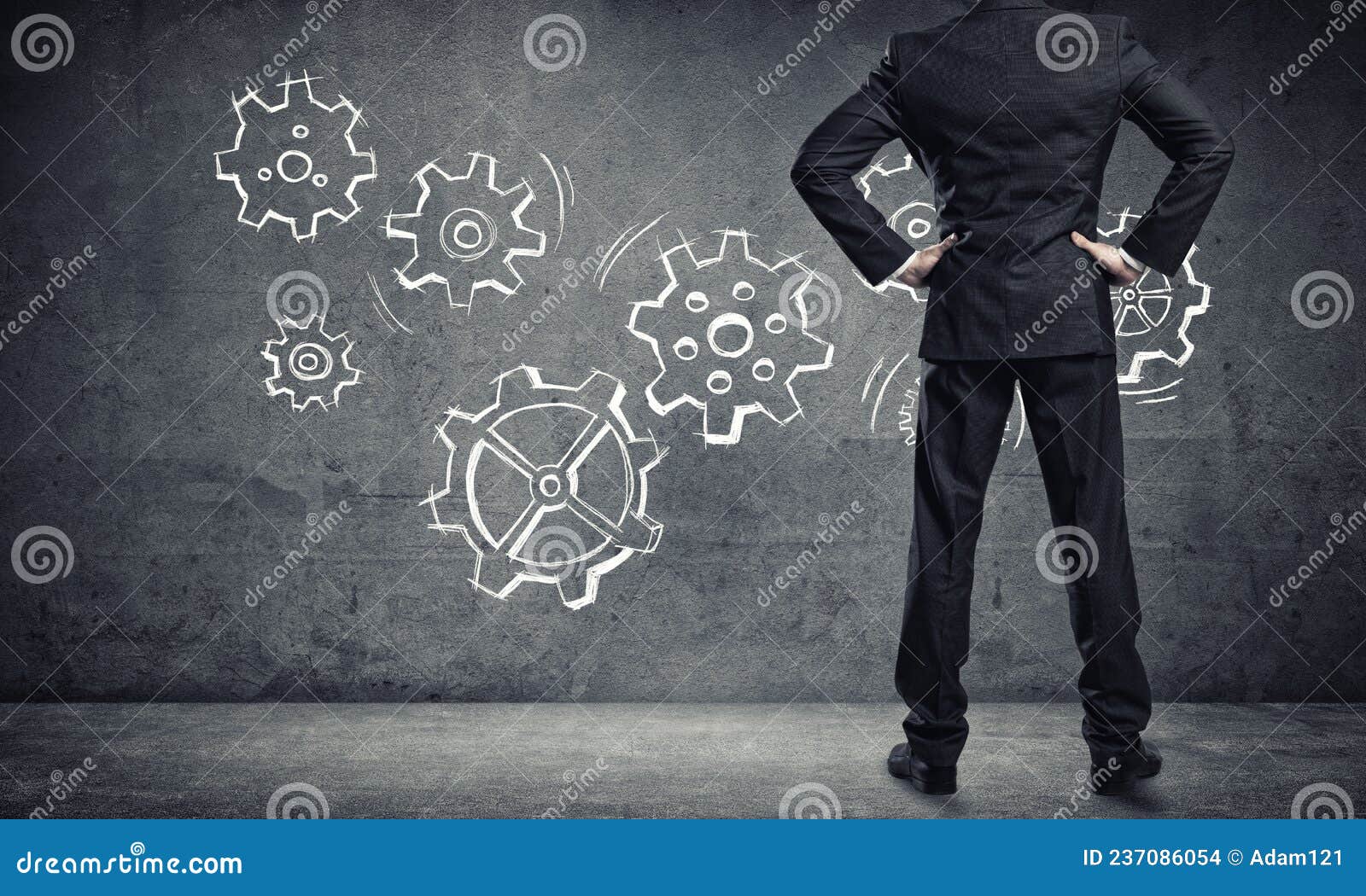 Teamwork Concept Drawn on Wall Stock Photo - Image of efficiency ...