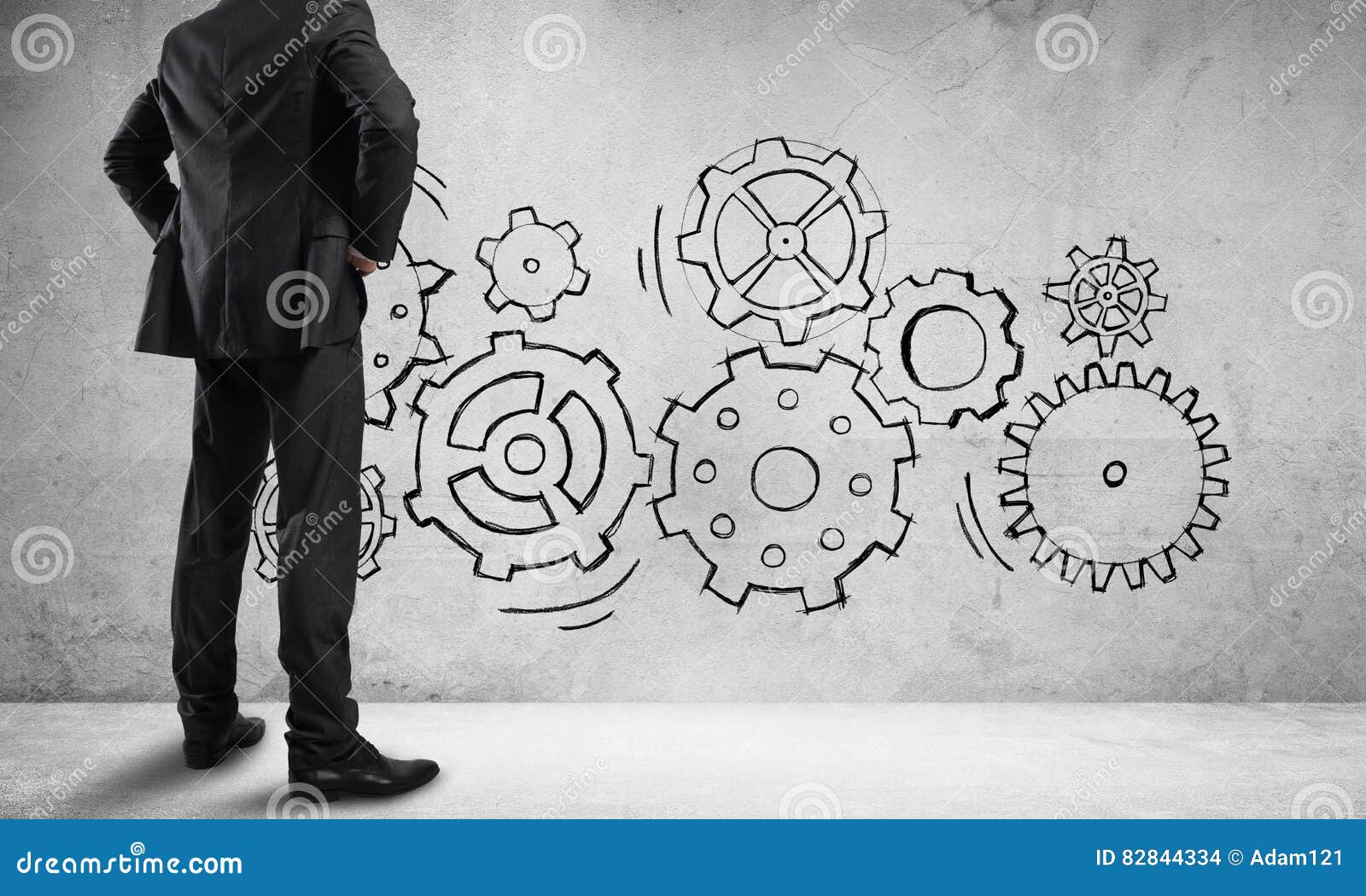 Teamwork Concept Drawn on Wall Stock Photo - Image of gear, consultant ...