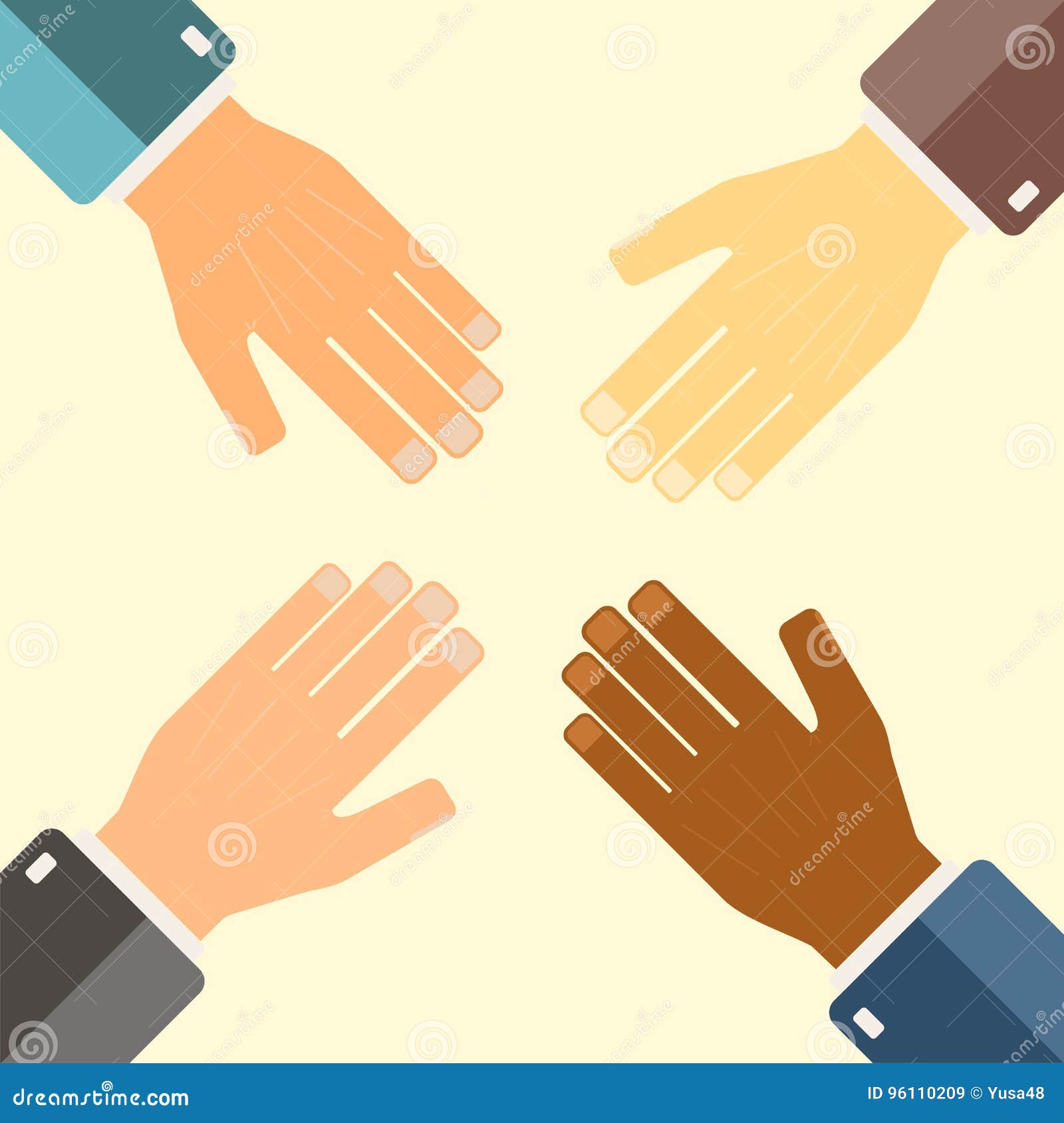Teamwork Concept. Hands Connecting Stock Vector - Illustration of ...