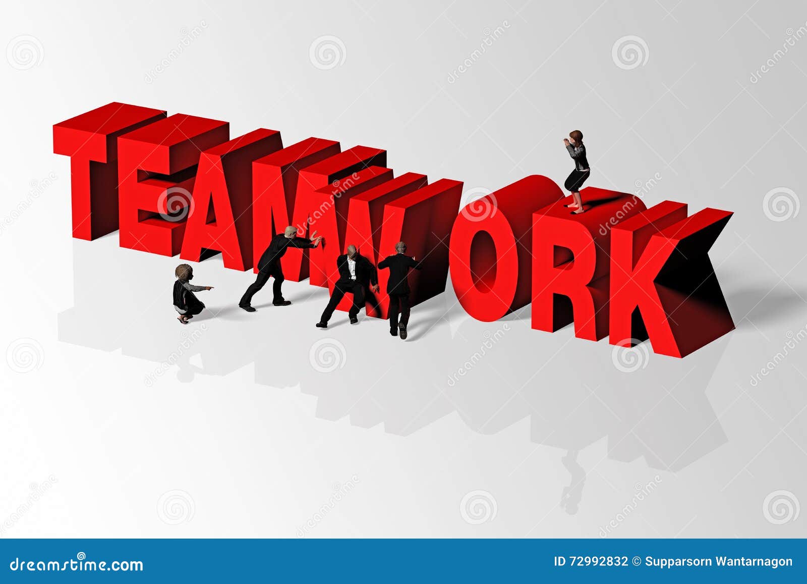 Teamwork Concept Illustrated by Teamwork Word and Group of People, 3D ... Teamwork Concept Illustrated by Teamwork Word and Group of People, 3D ...