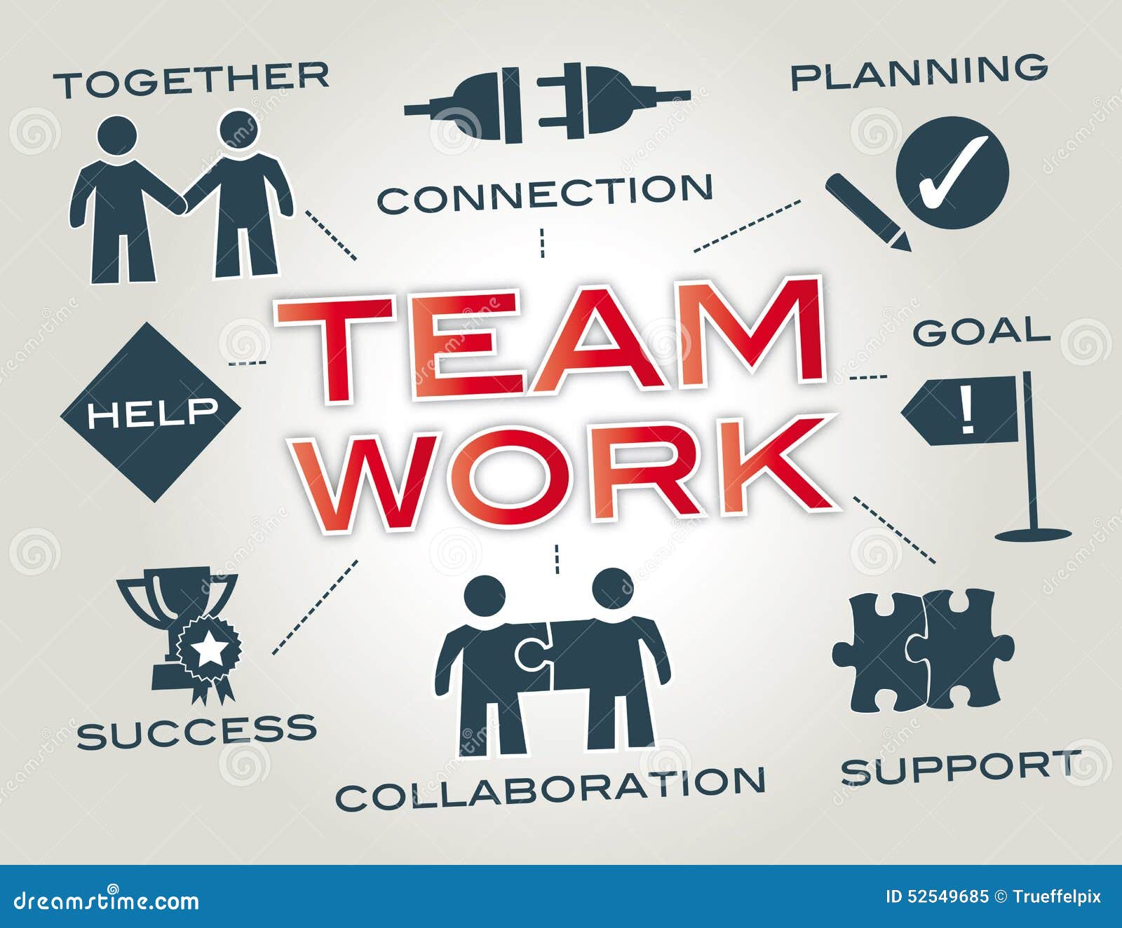 Teamwork concept stock illustration. Illustration of corporate - 52549685