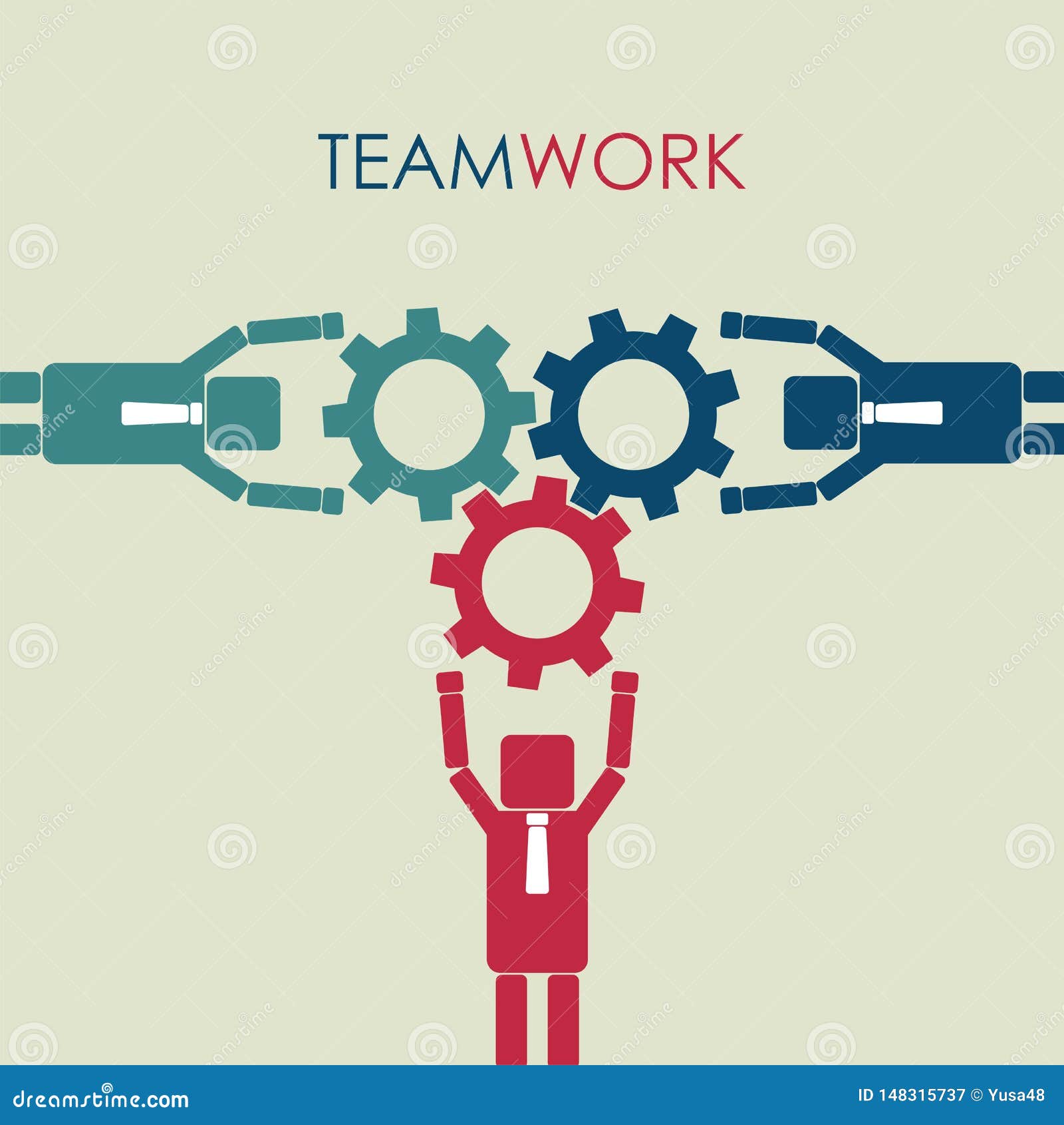 Teamwork Concept. Integration and Partnership Concept with Connection ...