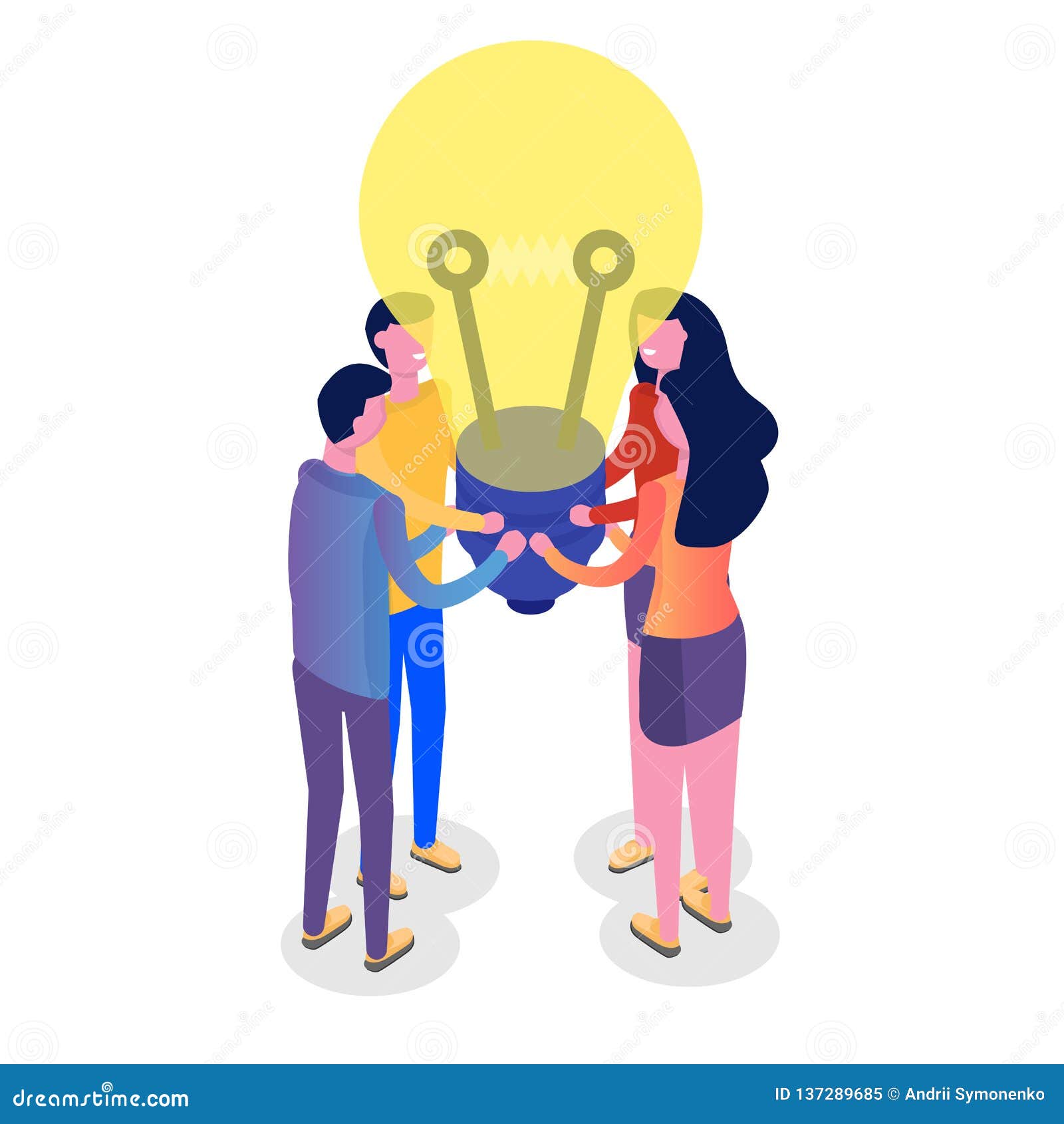 Teamwork Concept Isometric, People Working Together, Business Team ...