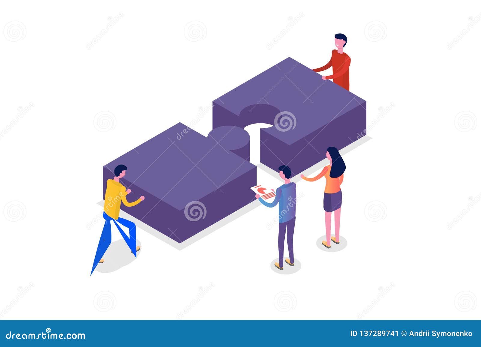 Teamwork Concept Isometric, People Working Together, Business Team ... Teamwork Concept Isometric, People Working Together, Business Team ...
