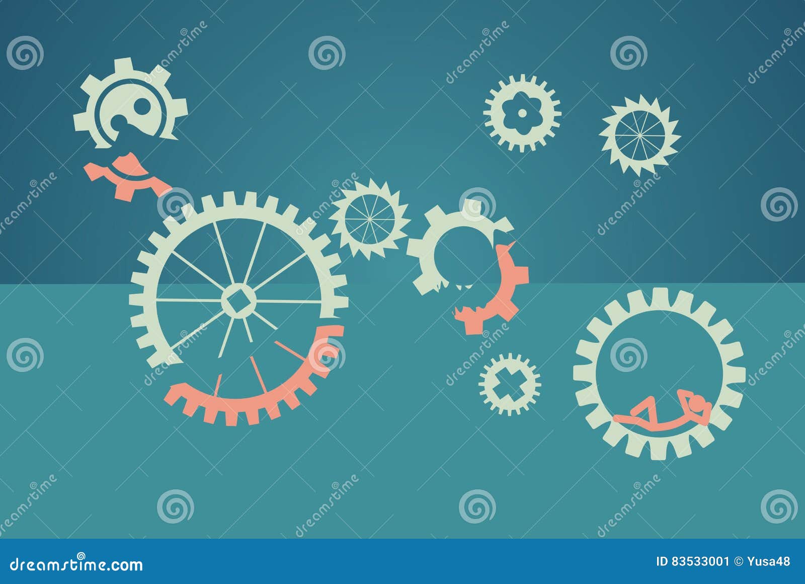Teamwork Concept - Lazy Worker, Green Background Royalty-Free Stock ...