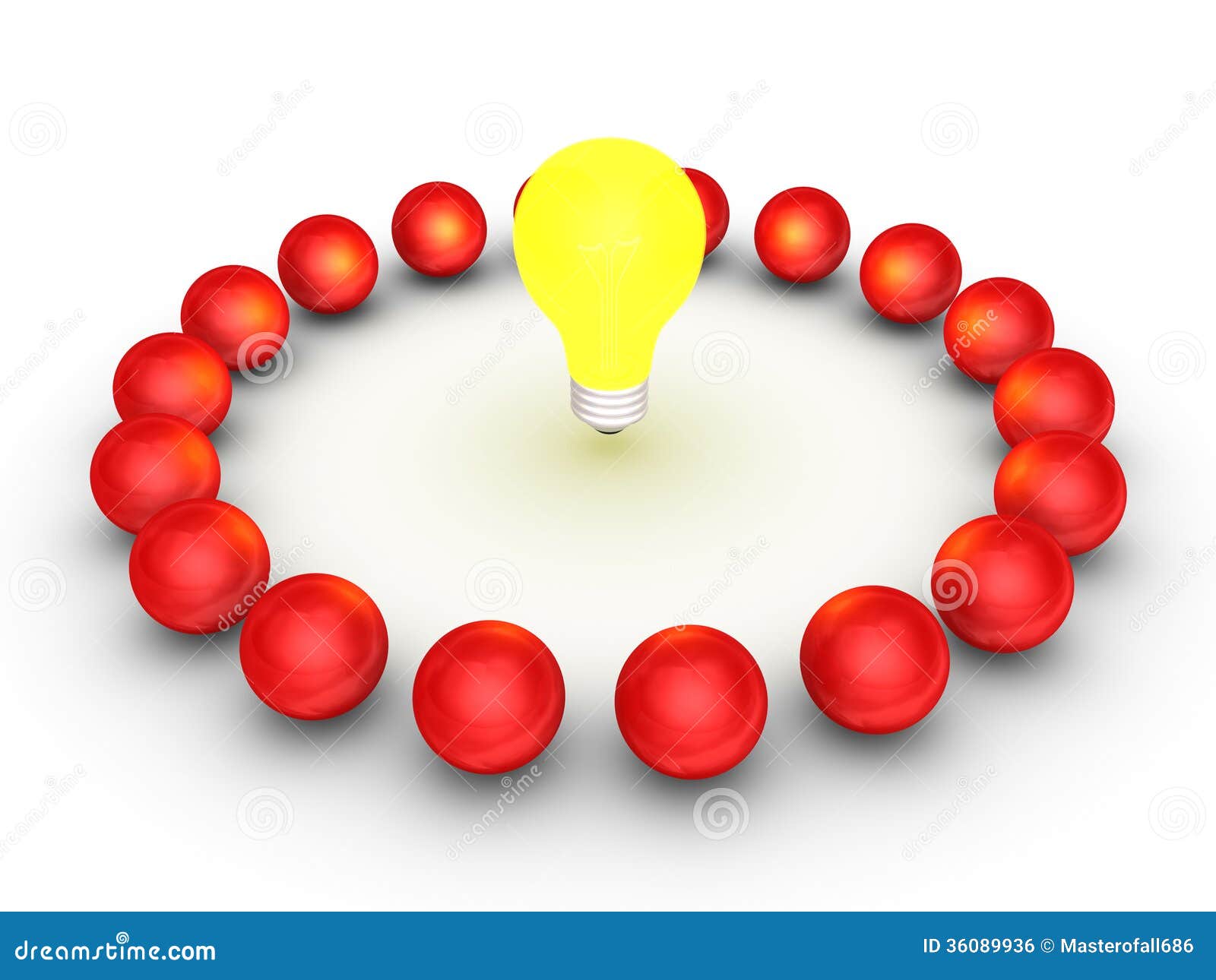 Teamwork Concept with a Light Bulb at the Center Stock Illustration ...