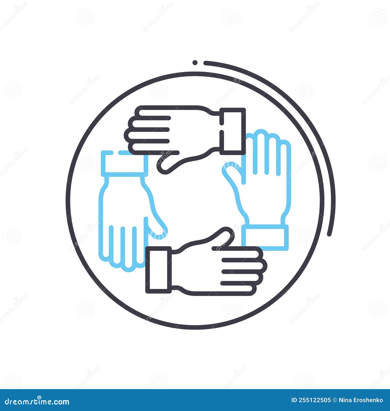 Teamwork Concept Line Icon, Outline Symbol, Vector Illustration ...