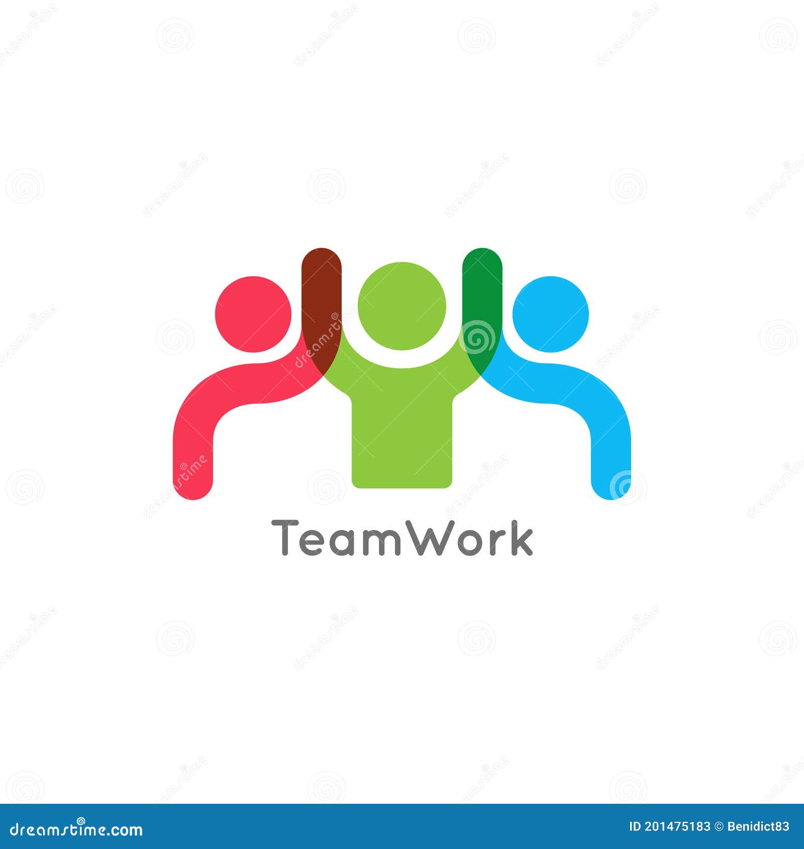 Teamwork Concept Logo. Team Work Icon on White Stock Vector ...