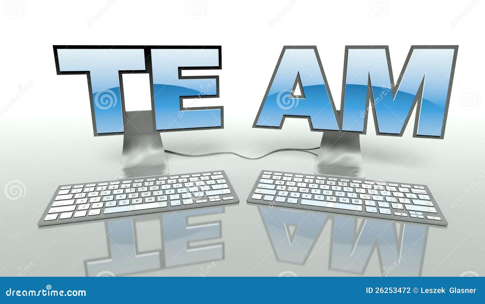 Teamwork Concept, Networked Computers Online Stock Illustration ...