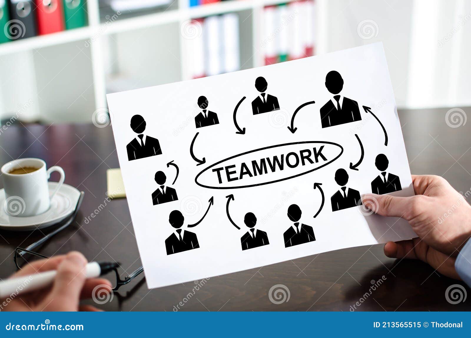 Teamwork Concept on a Paper Stock Image - Image of cooperation ...