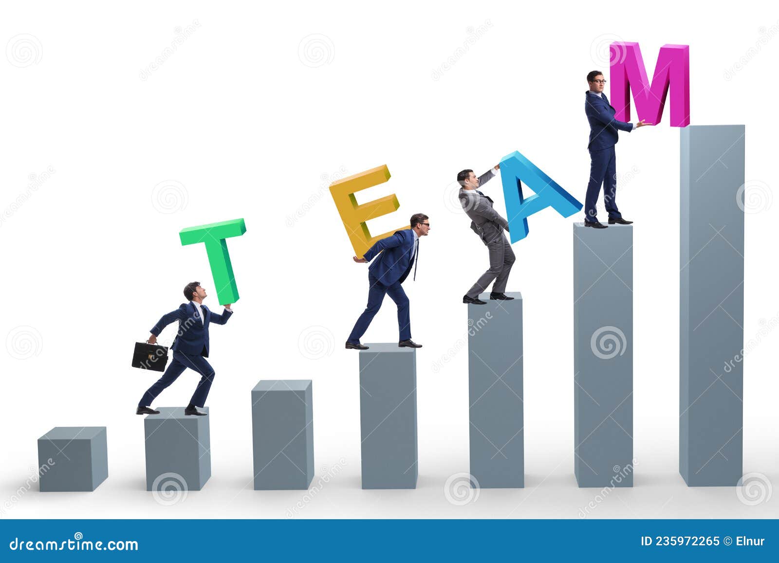 Teamwork Concept with People Carrying Team Letters Stock Image - Image ...