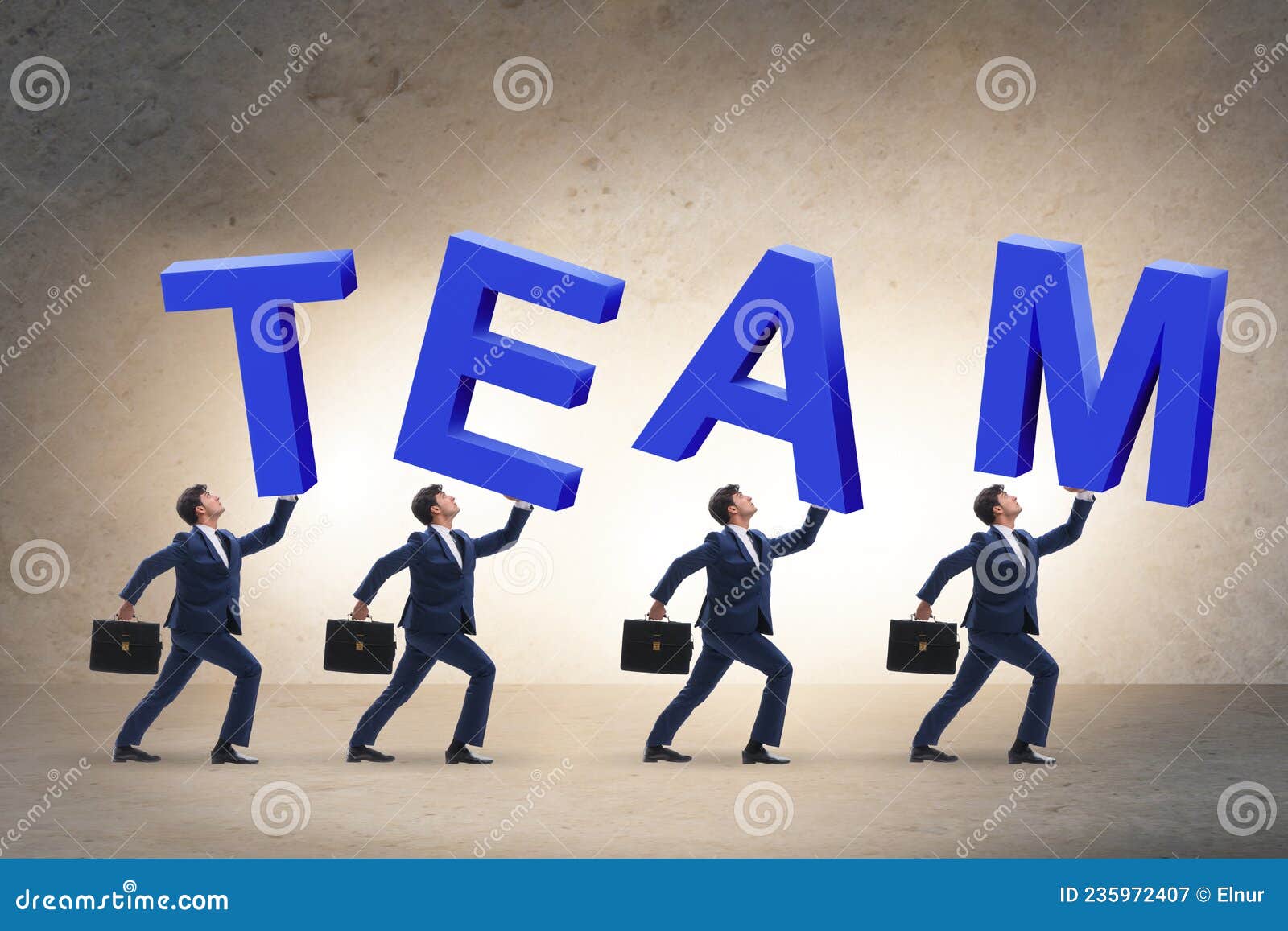 Teamwork Concept with People Carrying Team Letters Stock Image - Image ...