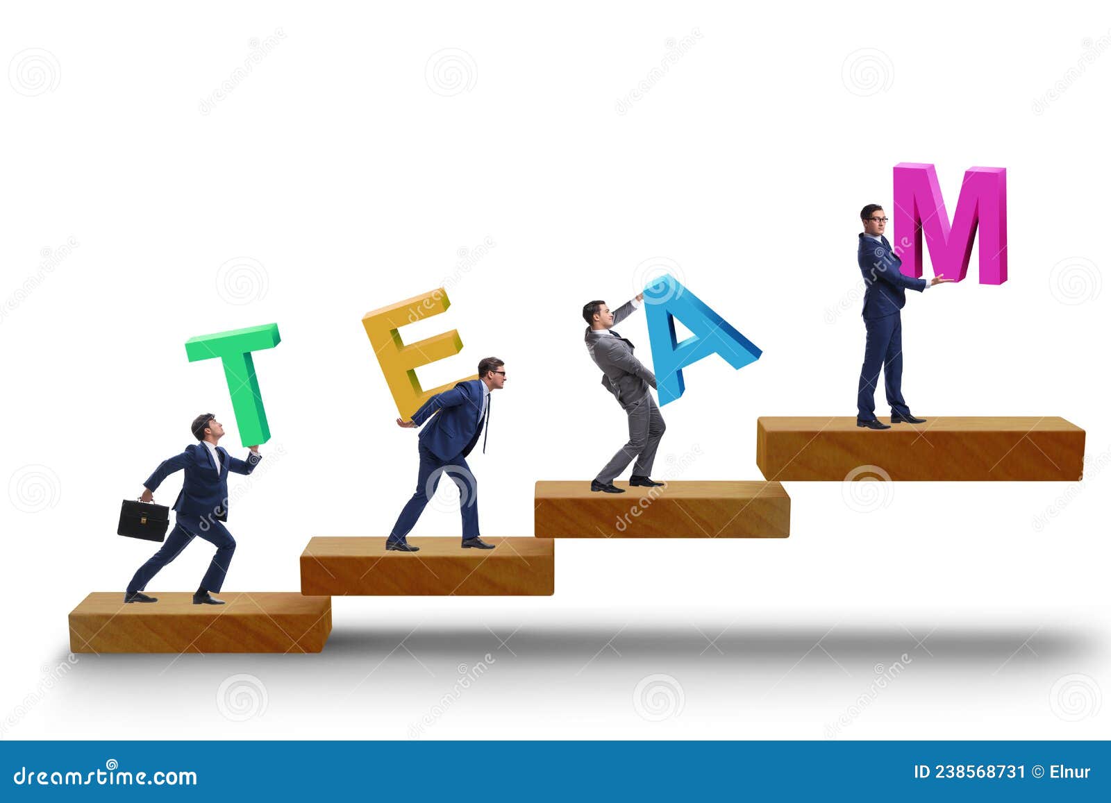 Teamwork Concept with People Carrying Team Letters Stock Image - Image ...