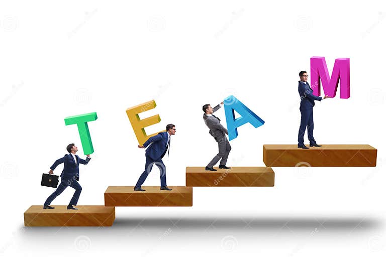 Teamwork Concept with People Carrying Team Letters Stock Image - Image ...