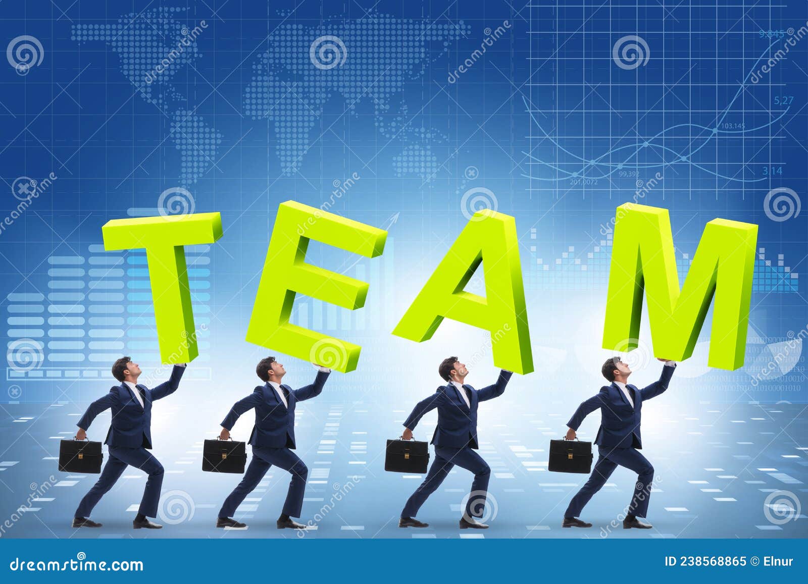 Teamwork Concept with People Carrying Team Letters Stock Image - Image ...