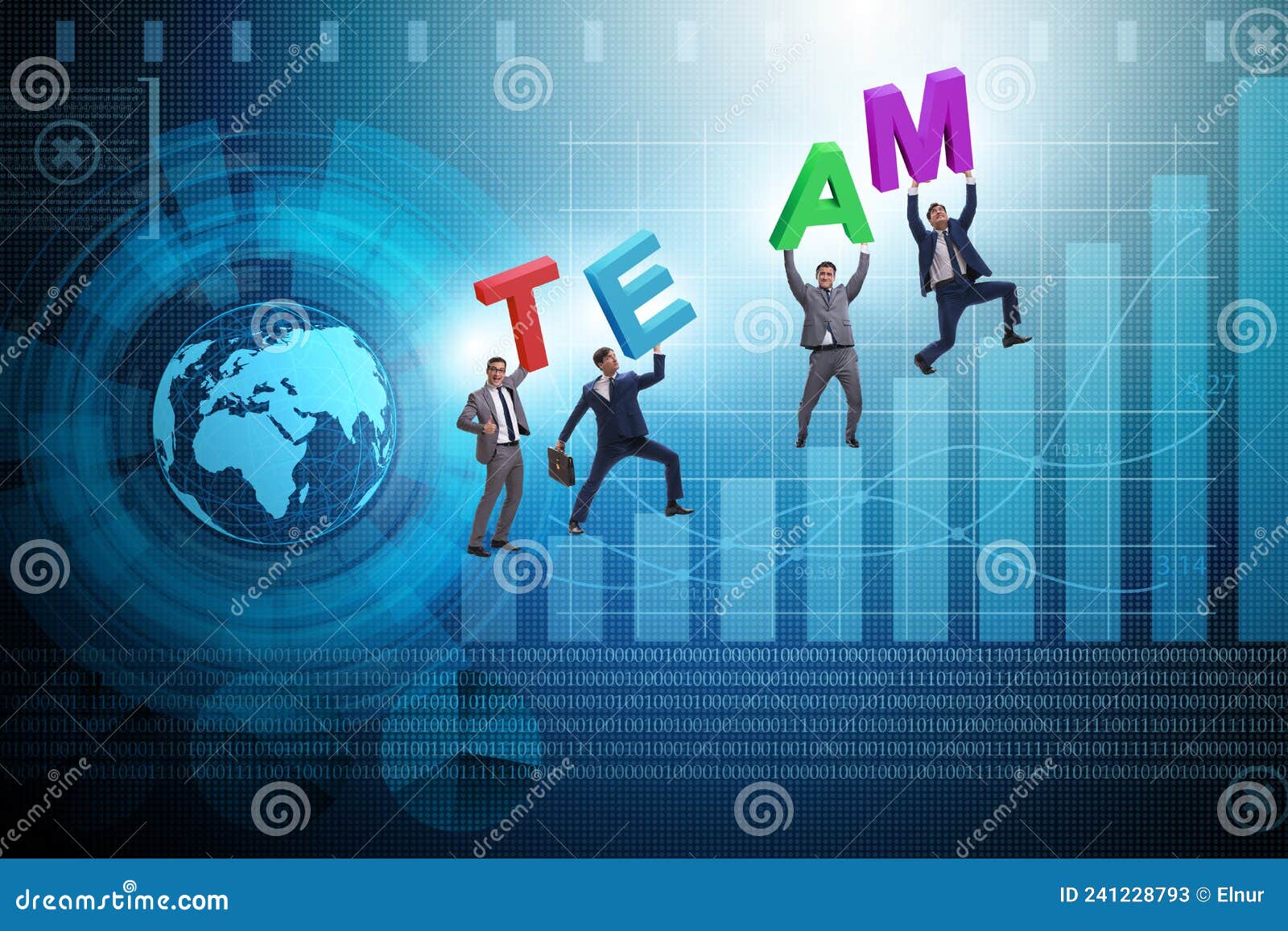 Teamwork Concept with People Carrying Team Letters Stock Image - Image ...