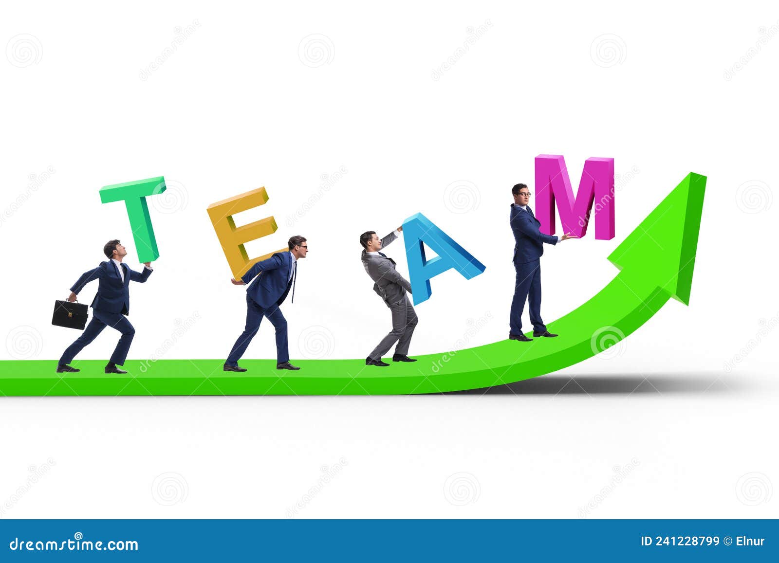 Teamwork Concept with People Carrying Team Letters Stock Image - Image ...