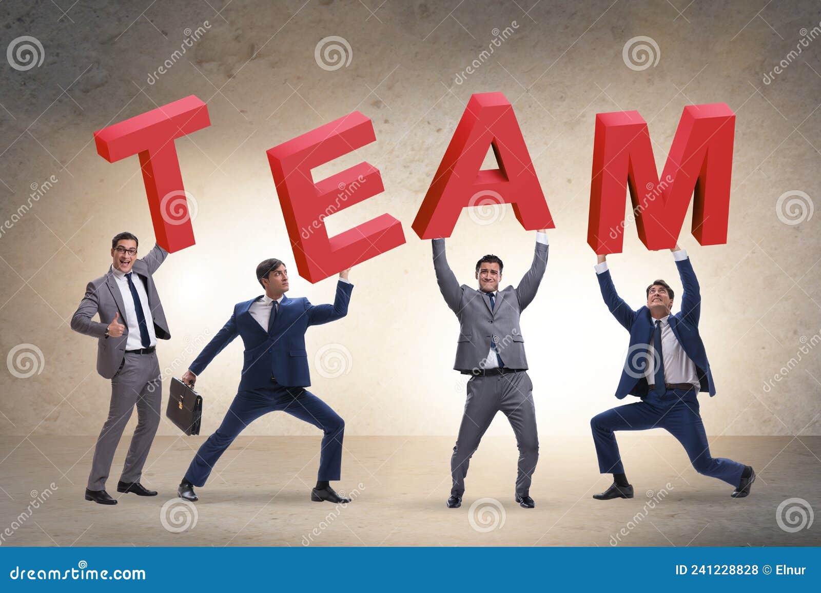 Teamwork Concept with People Carrying Team Letters Stock Photo - Image ...