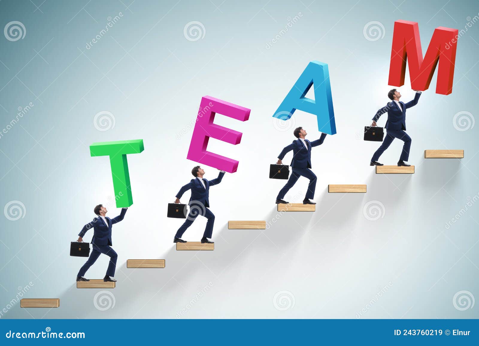 Teamwork Concept with People Carrying Team Letters Stock Image - Image ...