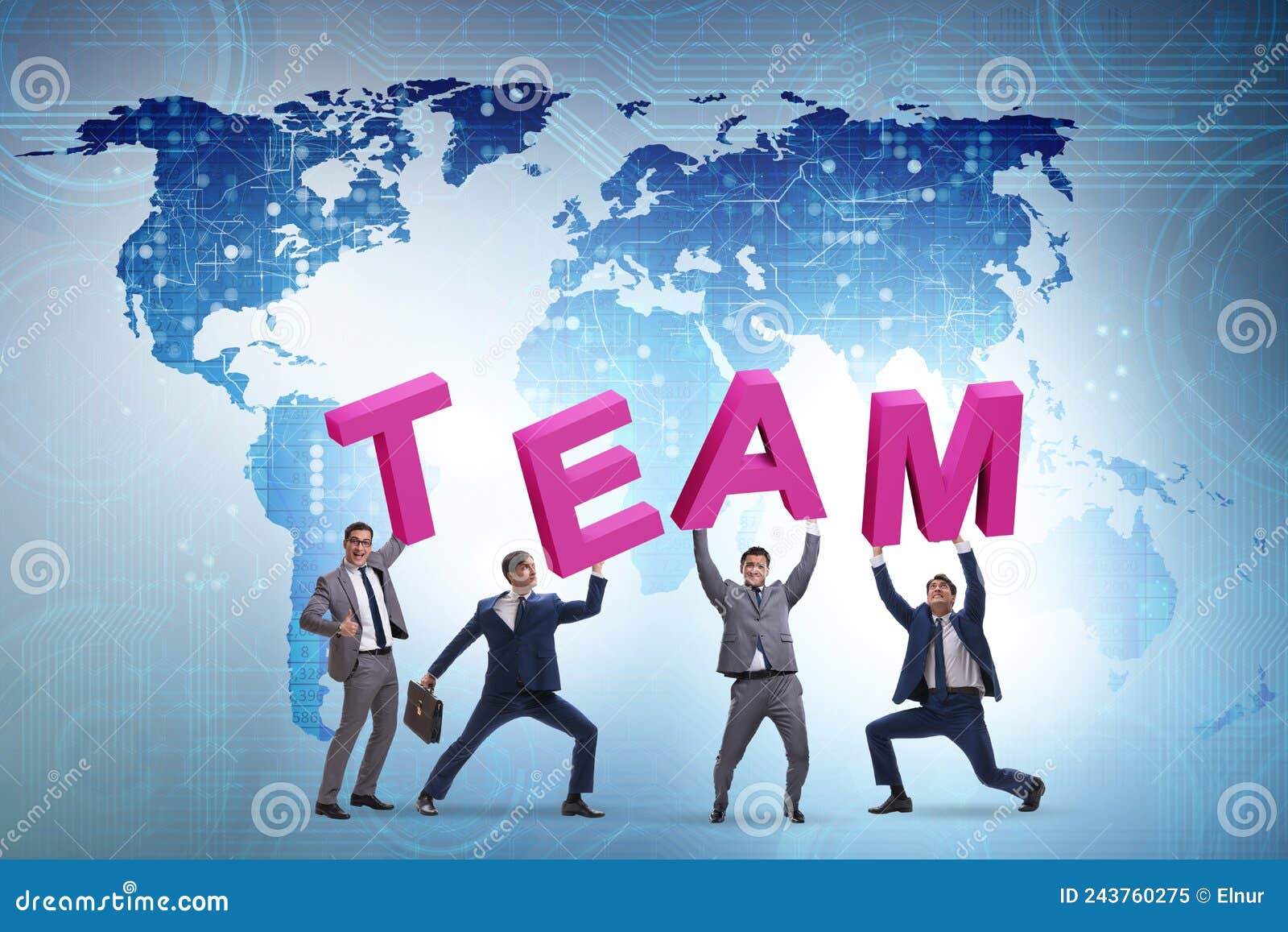Teamwork Concept with People Carrying Team Letters Stock Image - Image ...