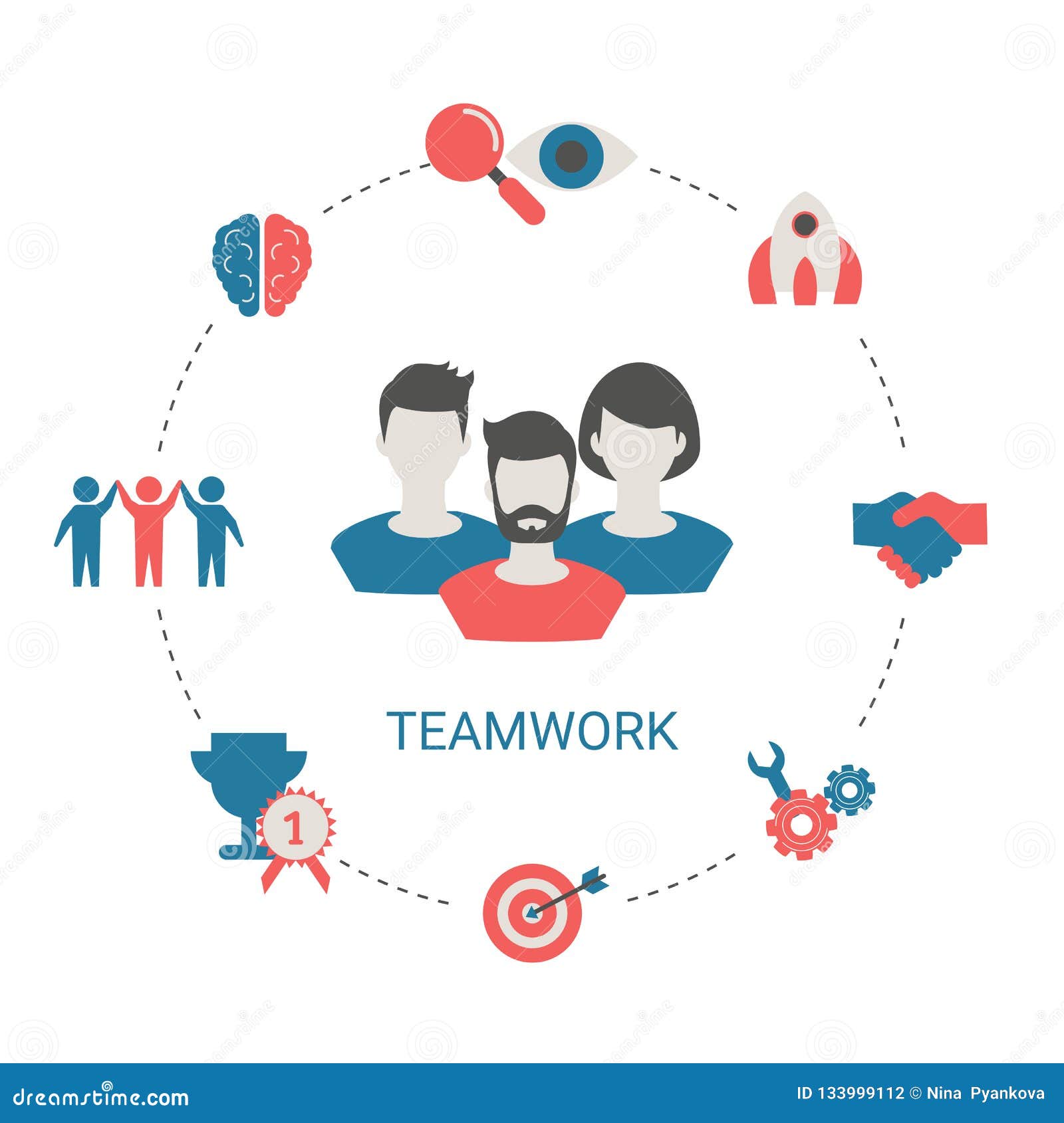 Teamwork Concept with People Stock Vector - Illustration of business ...