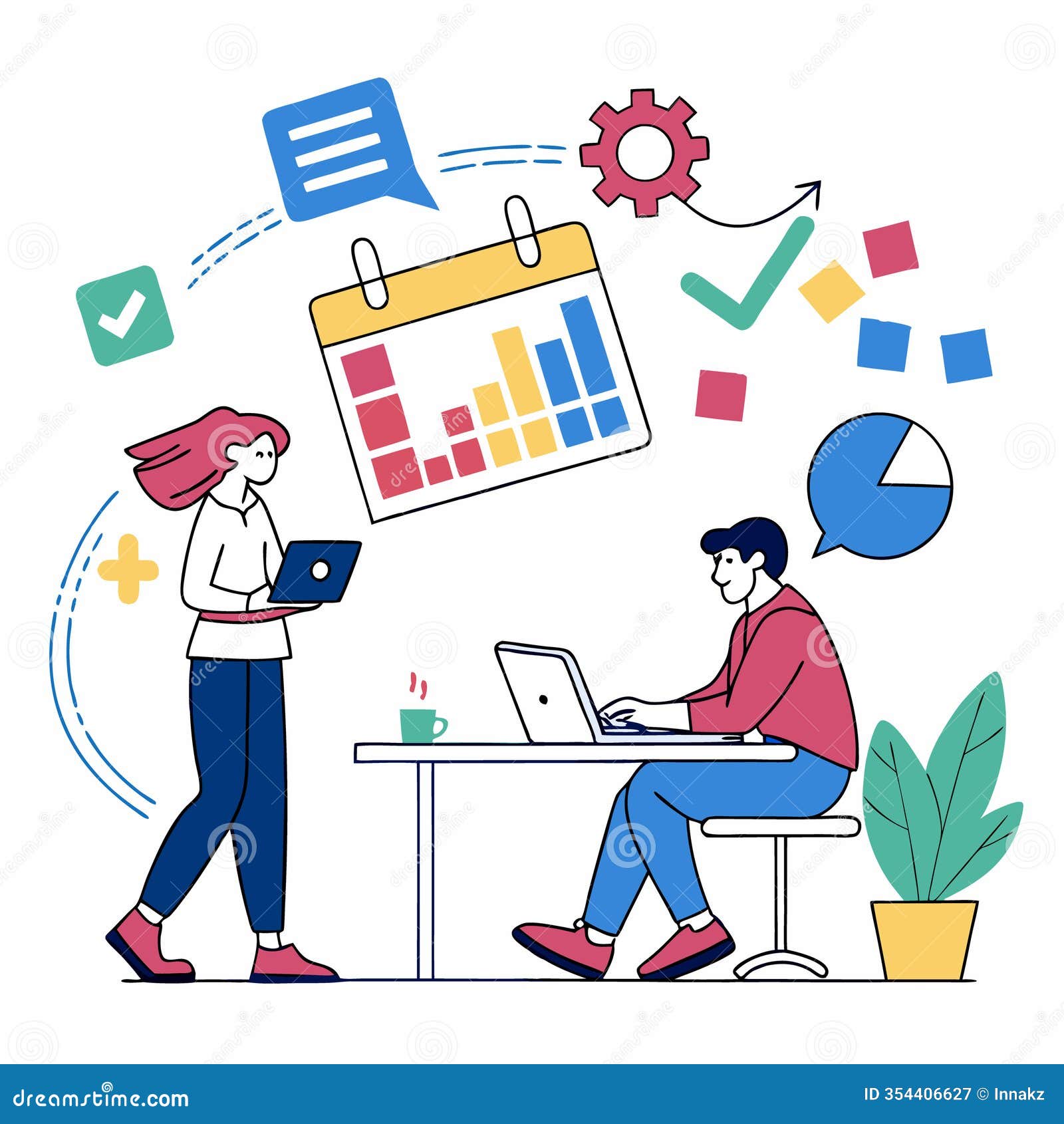 Teamwork Concept. Project Management and Partnership Metaphor Stock ...