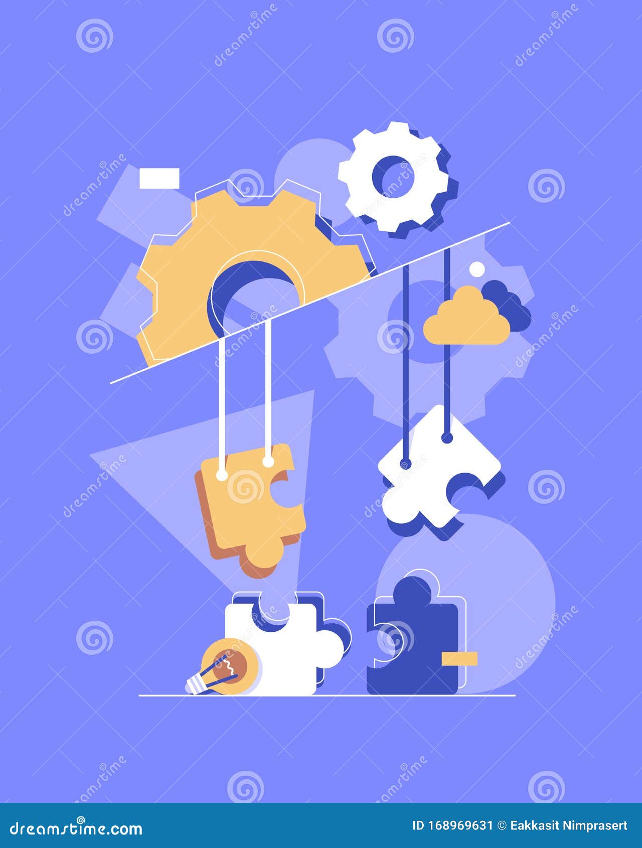 Teamwork Concept with Puzzle. Can Use for Web Banner Stock Vector ...