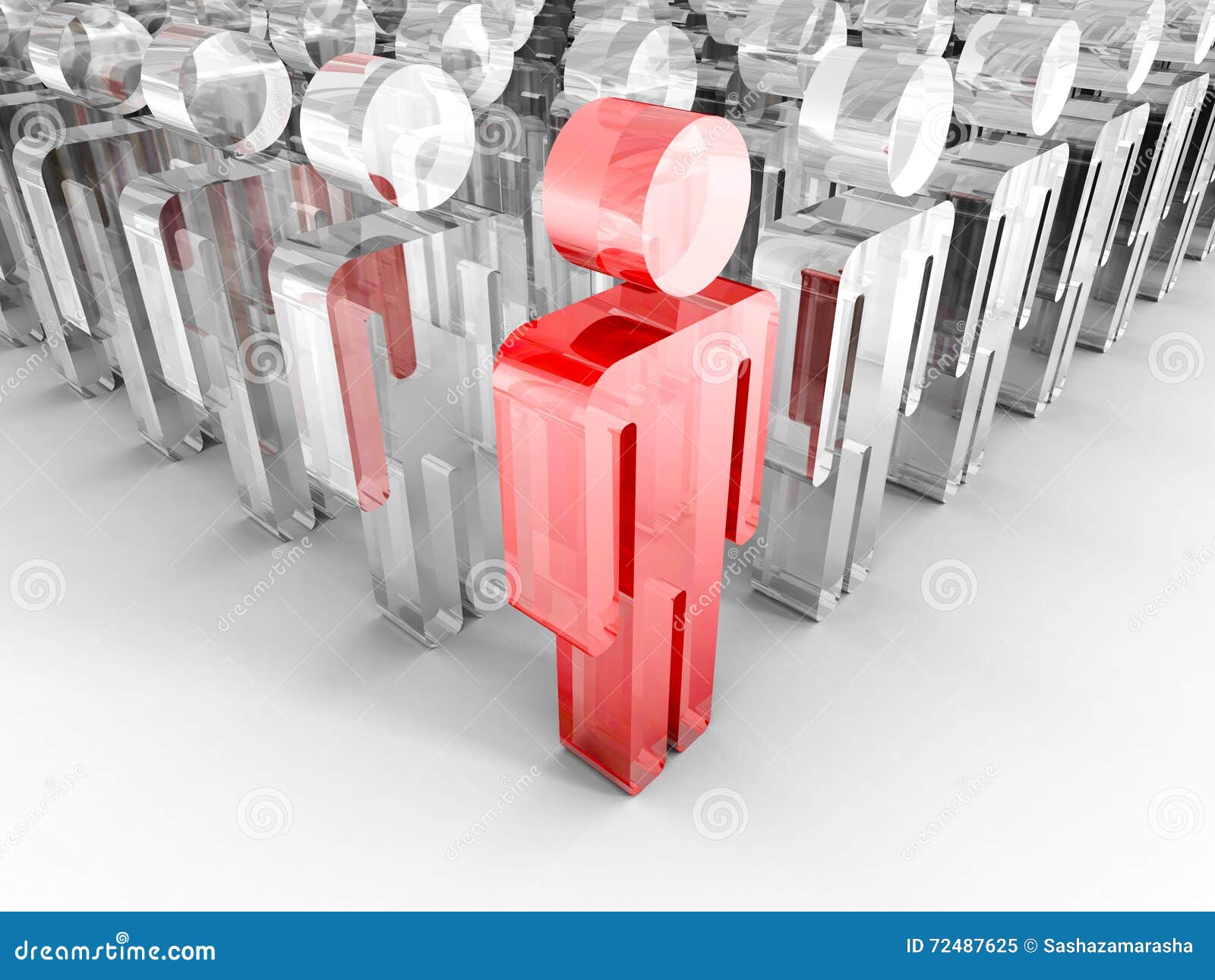 Teamwork Concept with Red Glass Leader Person Stock Image - Image of ...