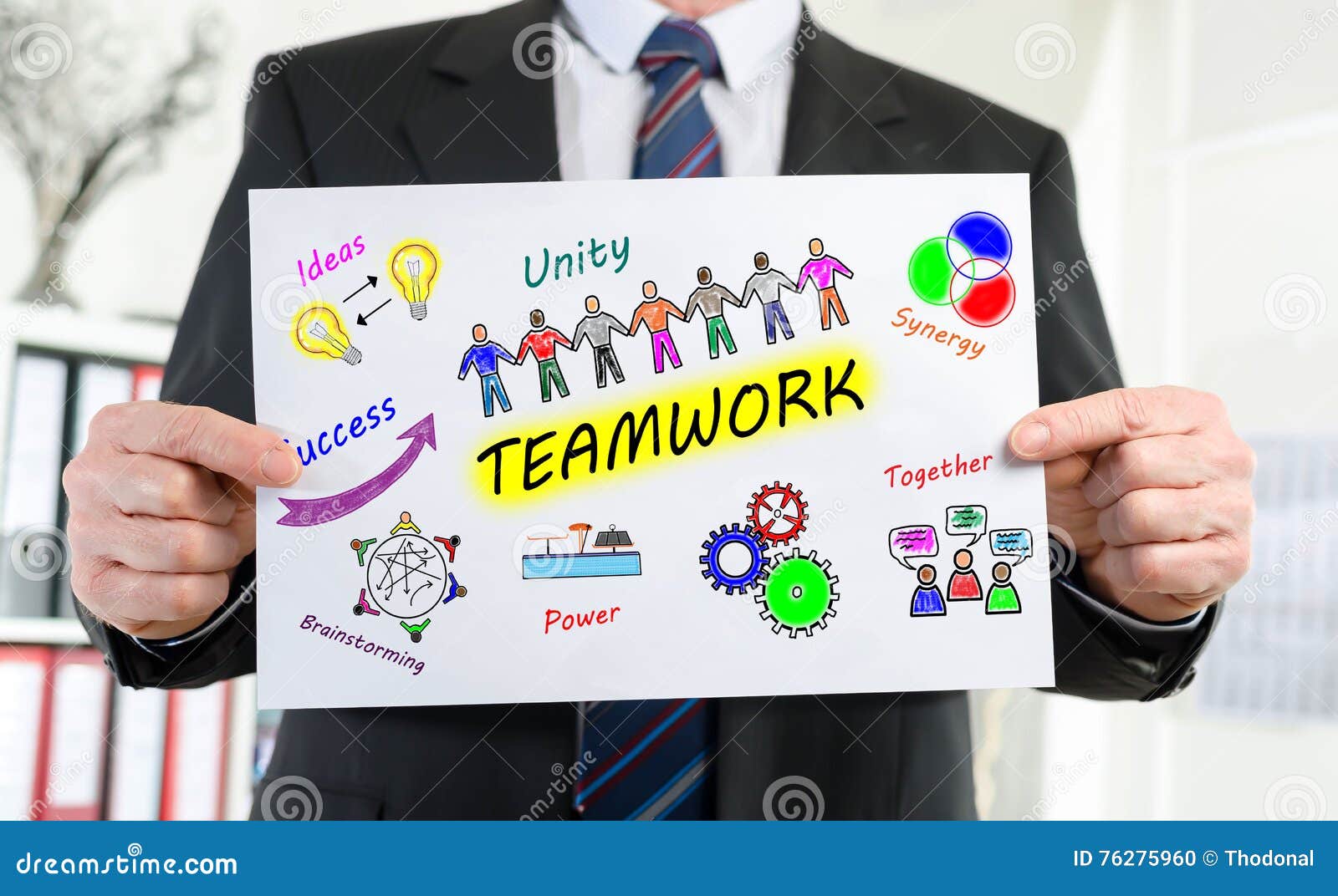 Teamwork Concept Shown by a Businessman Stock Photo - Image of ...