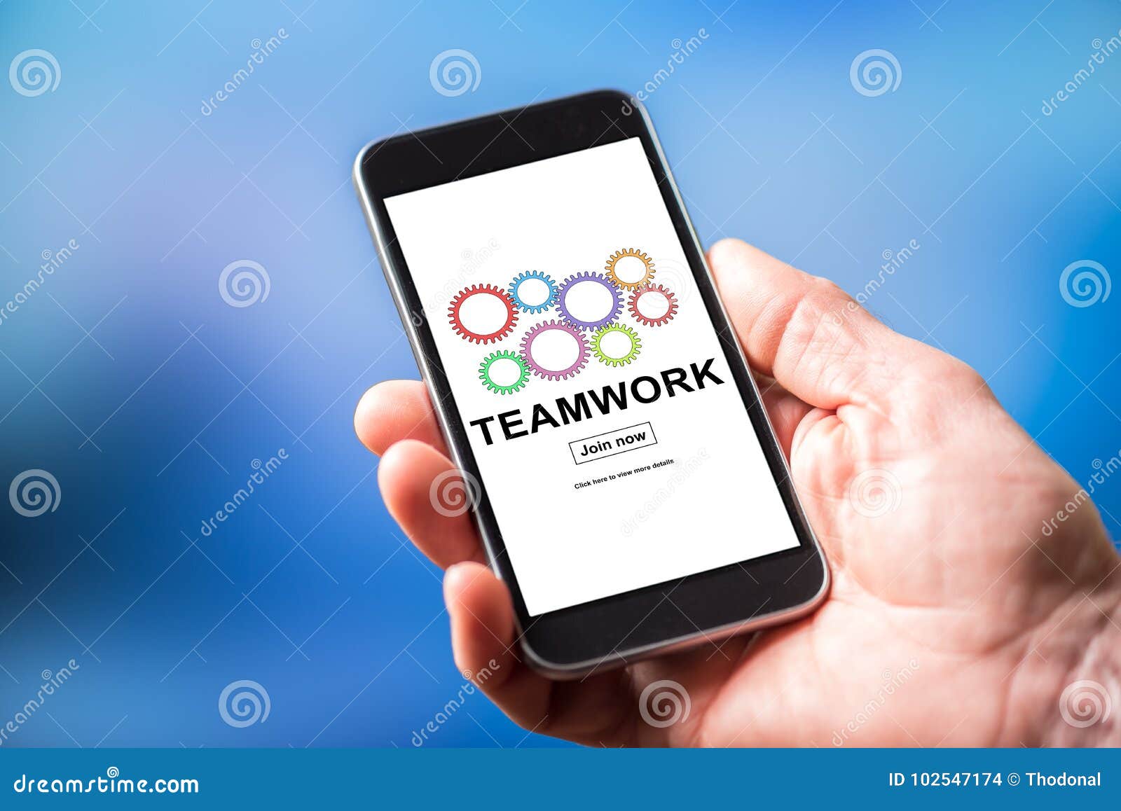 Teamwork Concept on a Smartphone Stock Photo - Image of connection ...
