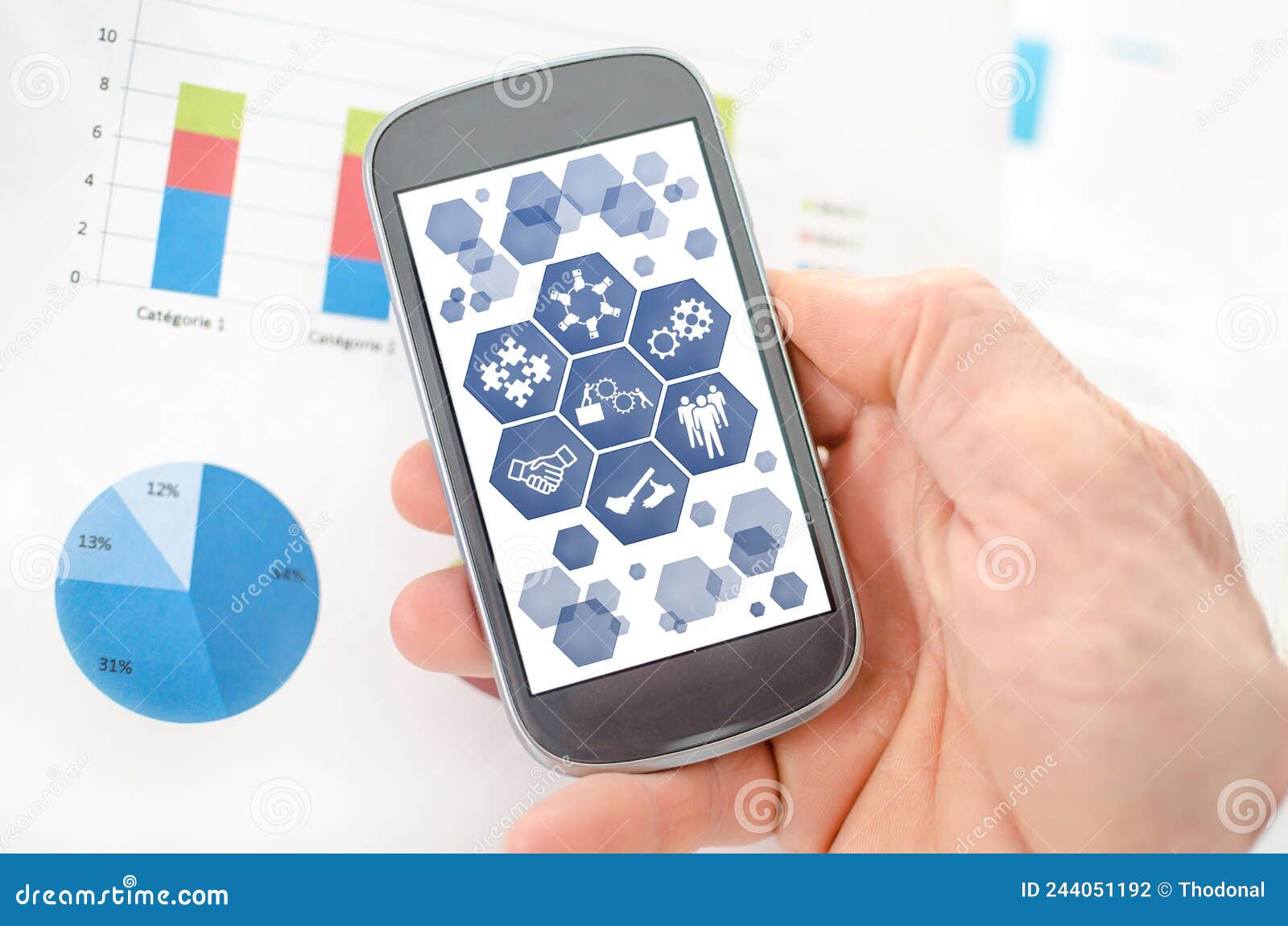 Teamwork Concept on a Smartphone Stock Photo - Image of collaboration ...