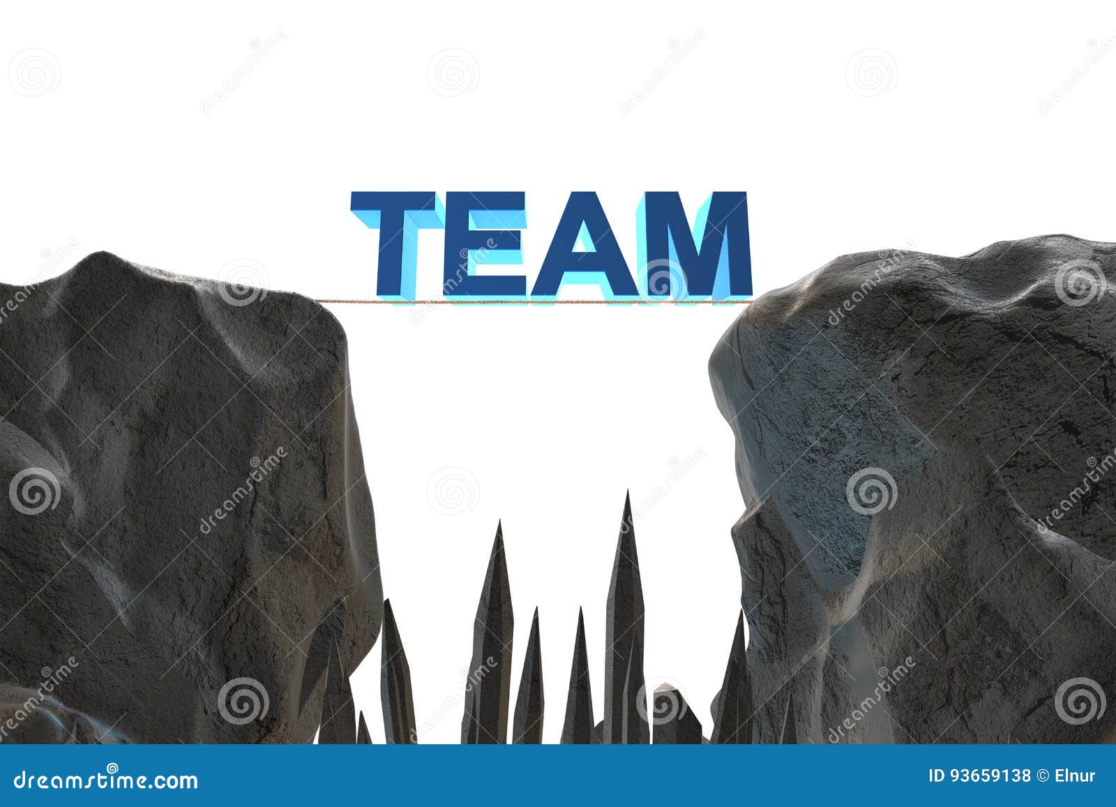 The Teamwork Concept with Team Bridge Stock Illustration - Illustration ...