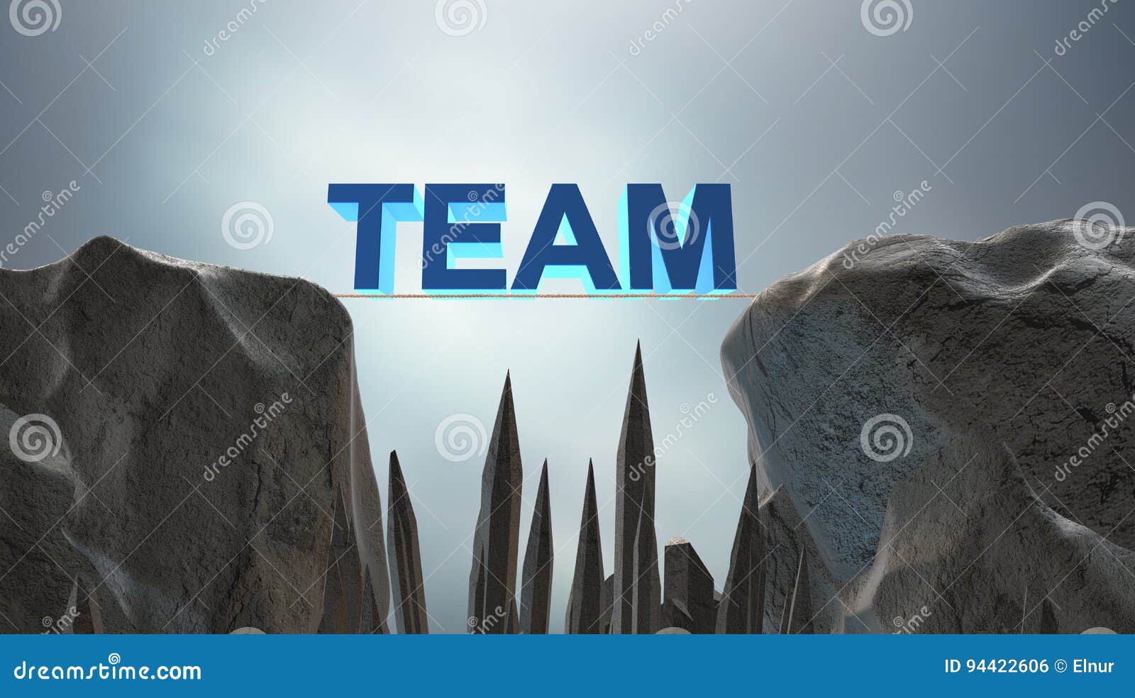 The Teamwork Concept with Team Bridge 3d Rendering Stock Illustration ...