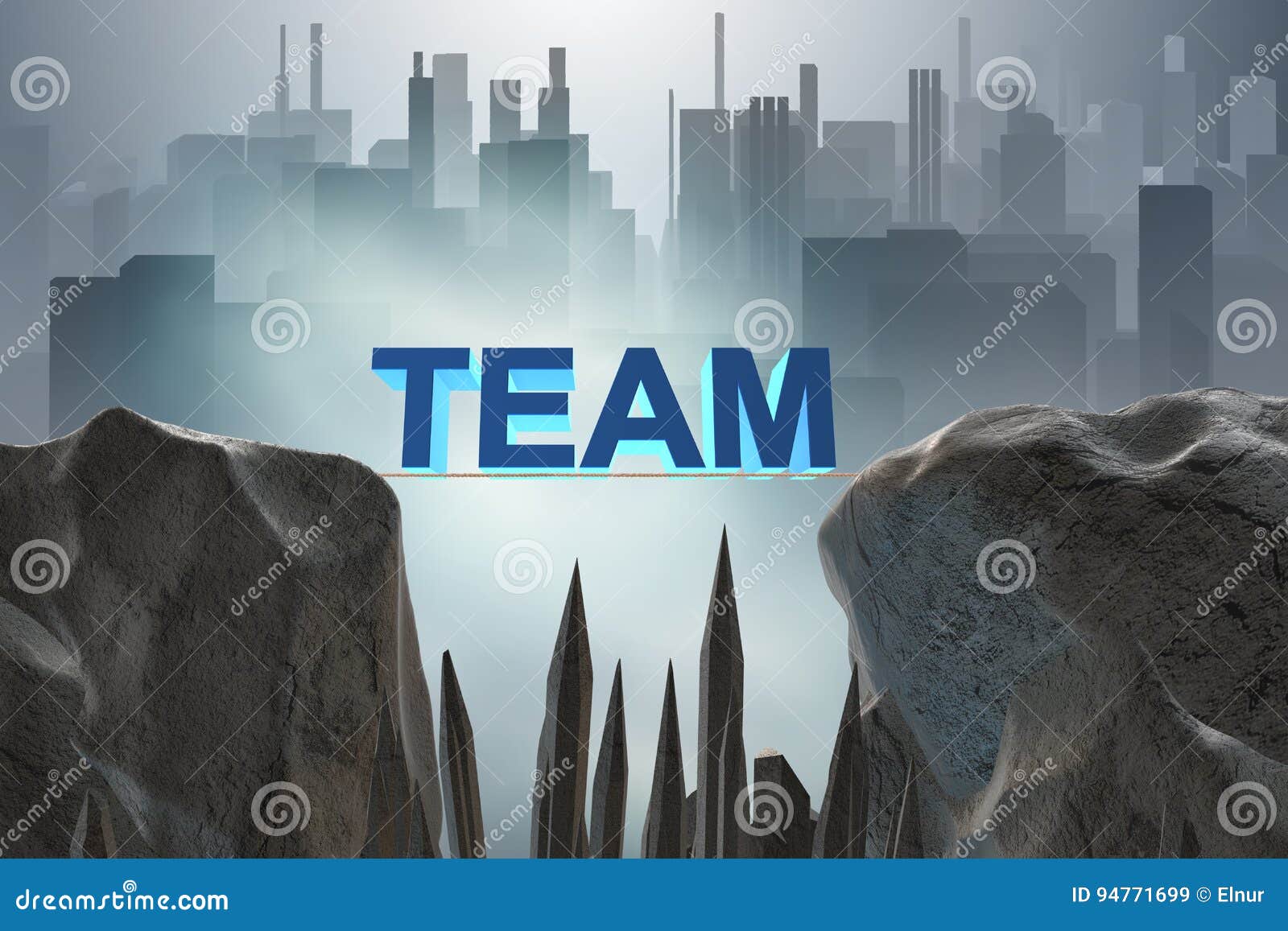 The Teamwork Concept with Team Bridge 3d Rendering Stock Illustration ...