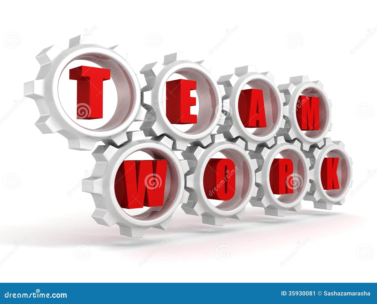 Teamwork Concept Text Letters Connected Gears Wheels Stock Illustration ...