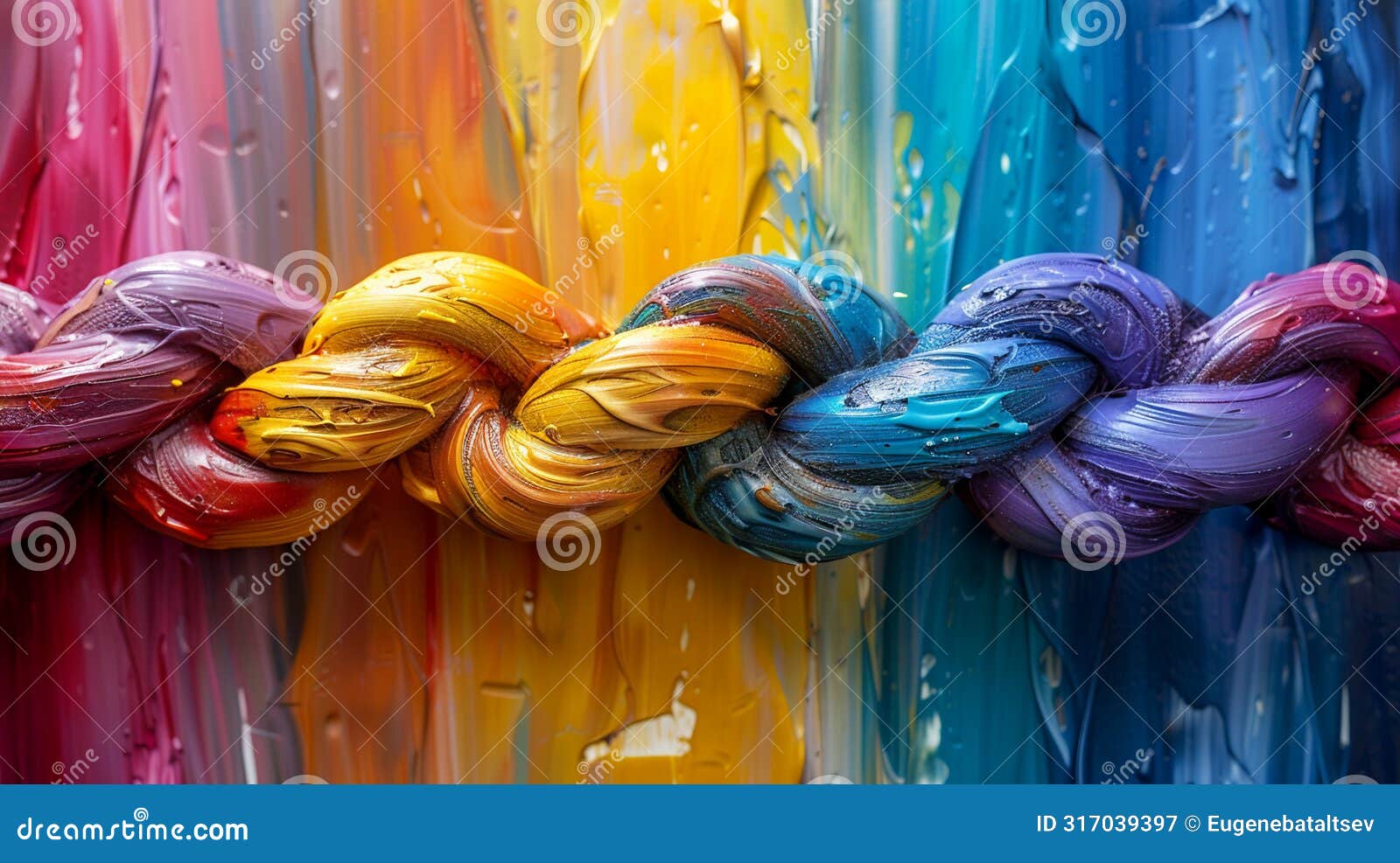 Teamwork Concept, Vibrant Colors Intertwined, Abstract Background ...