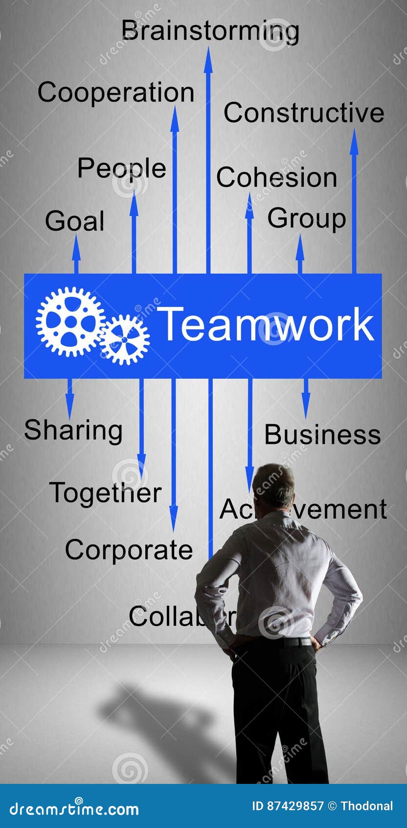 Teamwork Concept Watched by a Businessman Stock Image - Image of ...