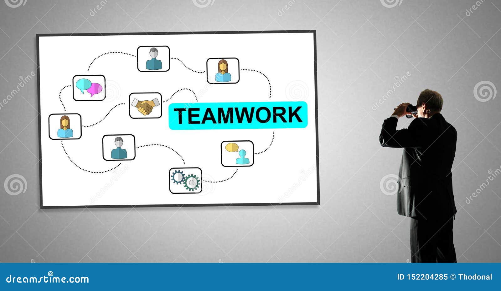 Teamwork Concept on a Whiteboard Stock Image - Image of people ...