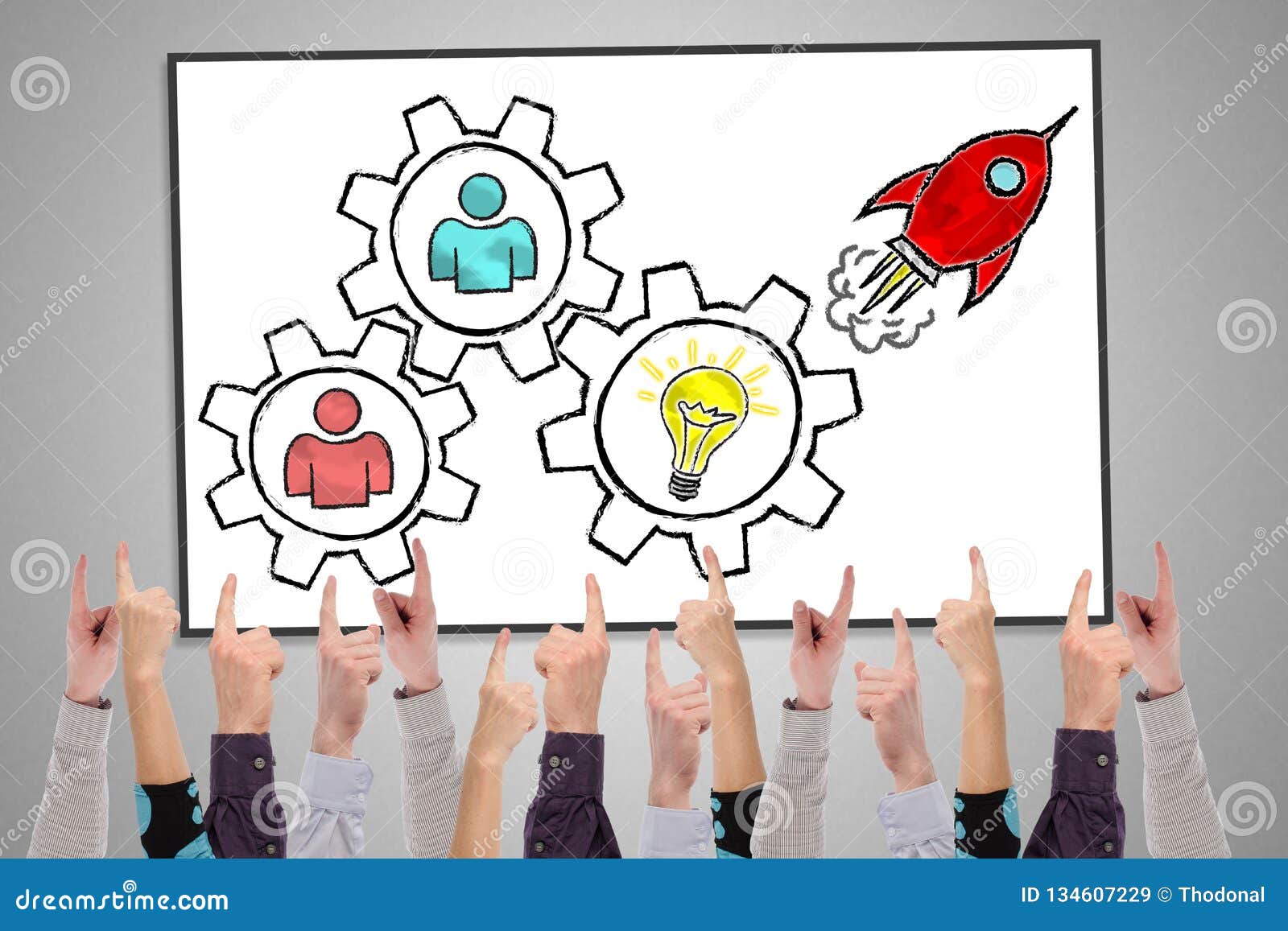 Teamwork Concept on a Whiteboard Stock Image - Image of partner, group ...