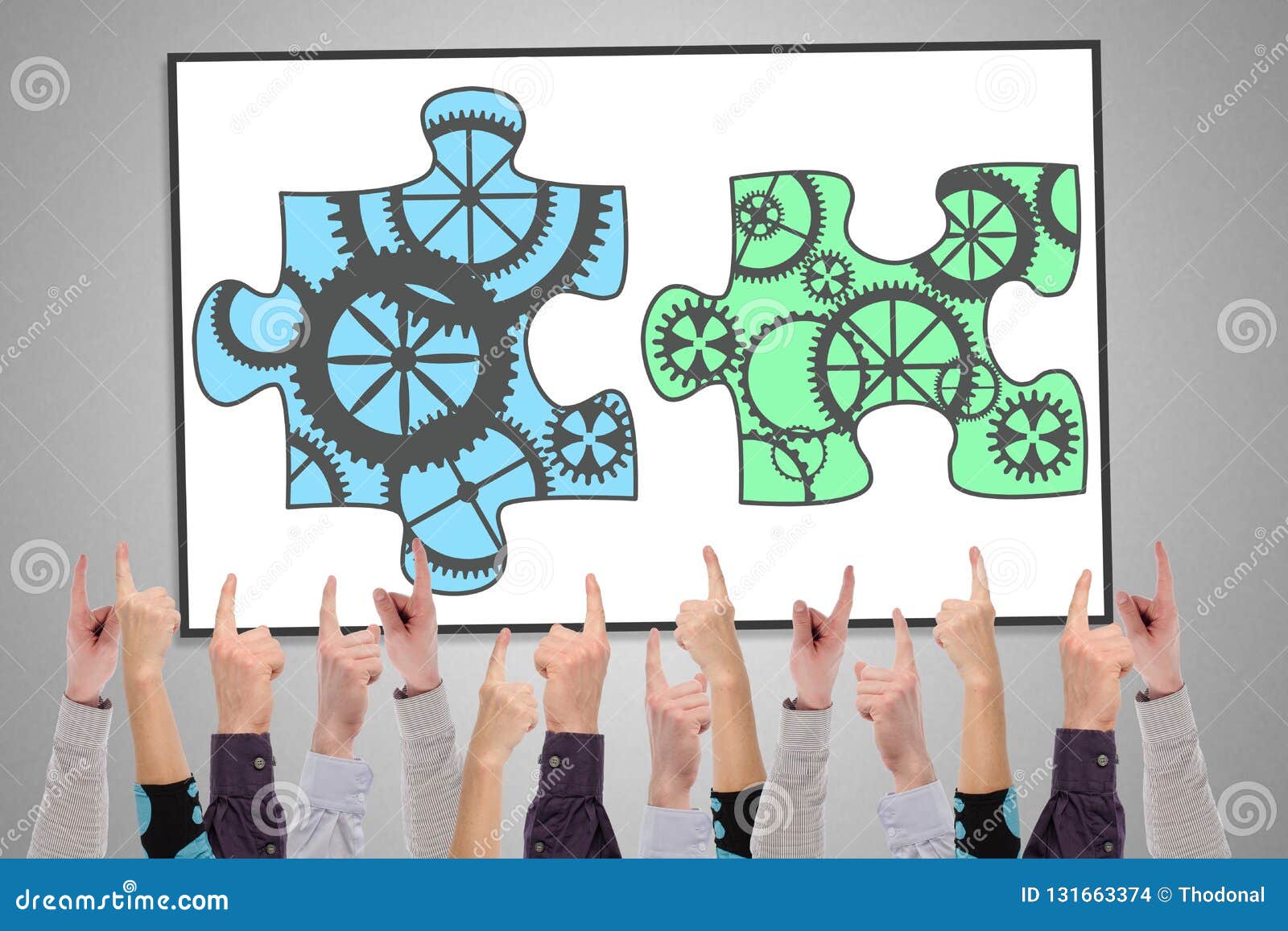 Teamwork Concept on a Whiteboard Stock Photo - Image of connect ...